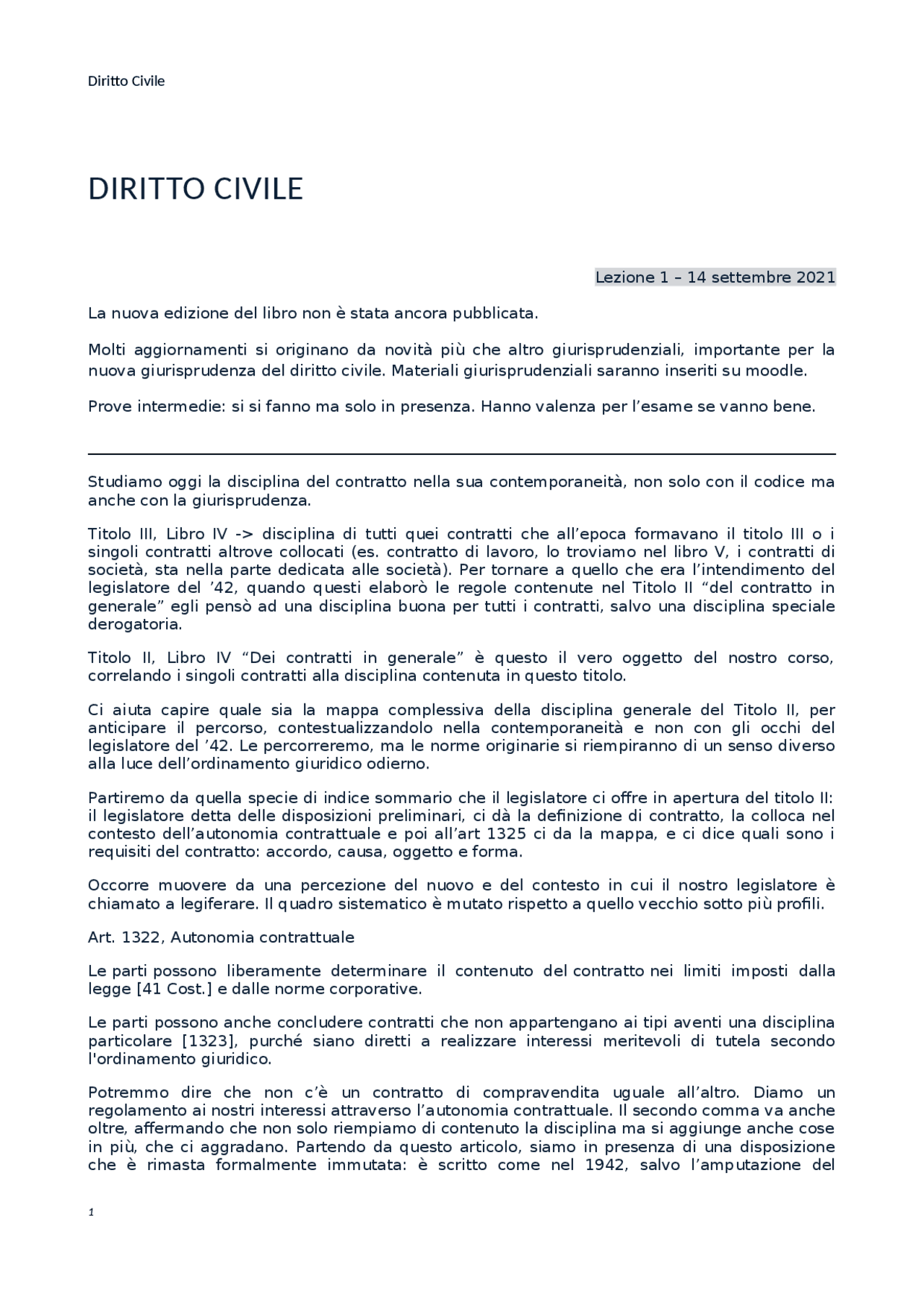 Diritto Civile Appunti Lezione Appunti Di Diritto Civile Docsity