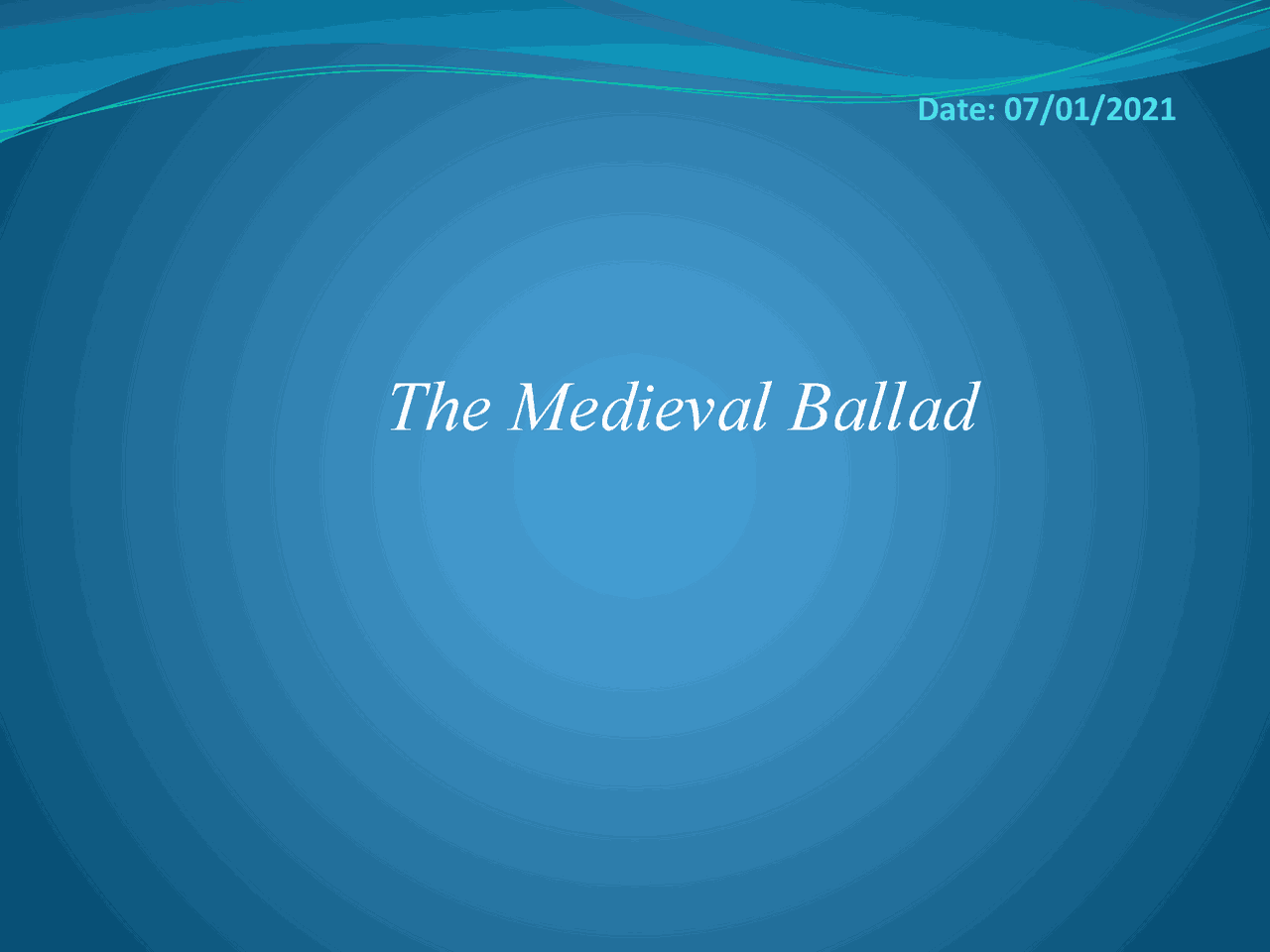 Medieval Ballad slide - Docsity
