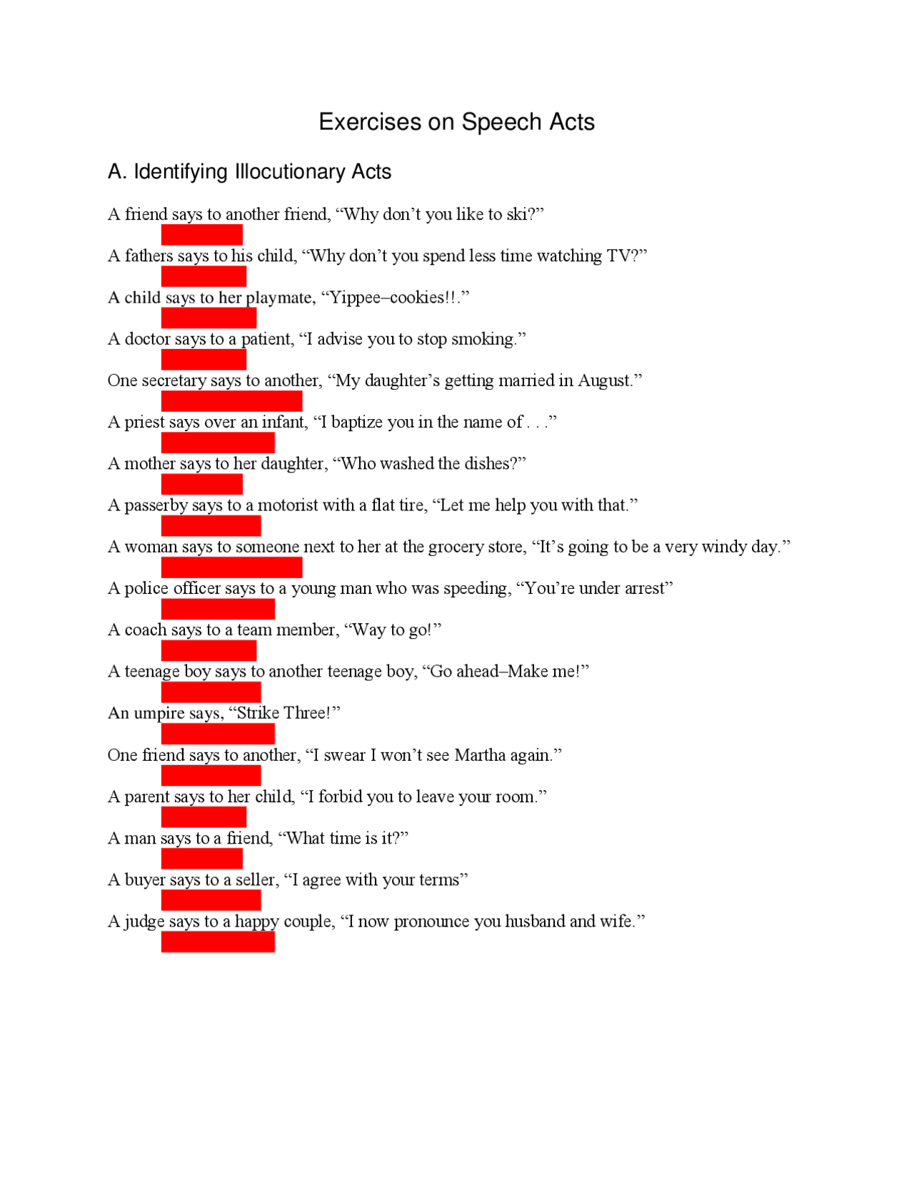 Speech Acts And Vowels Docsity