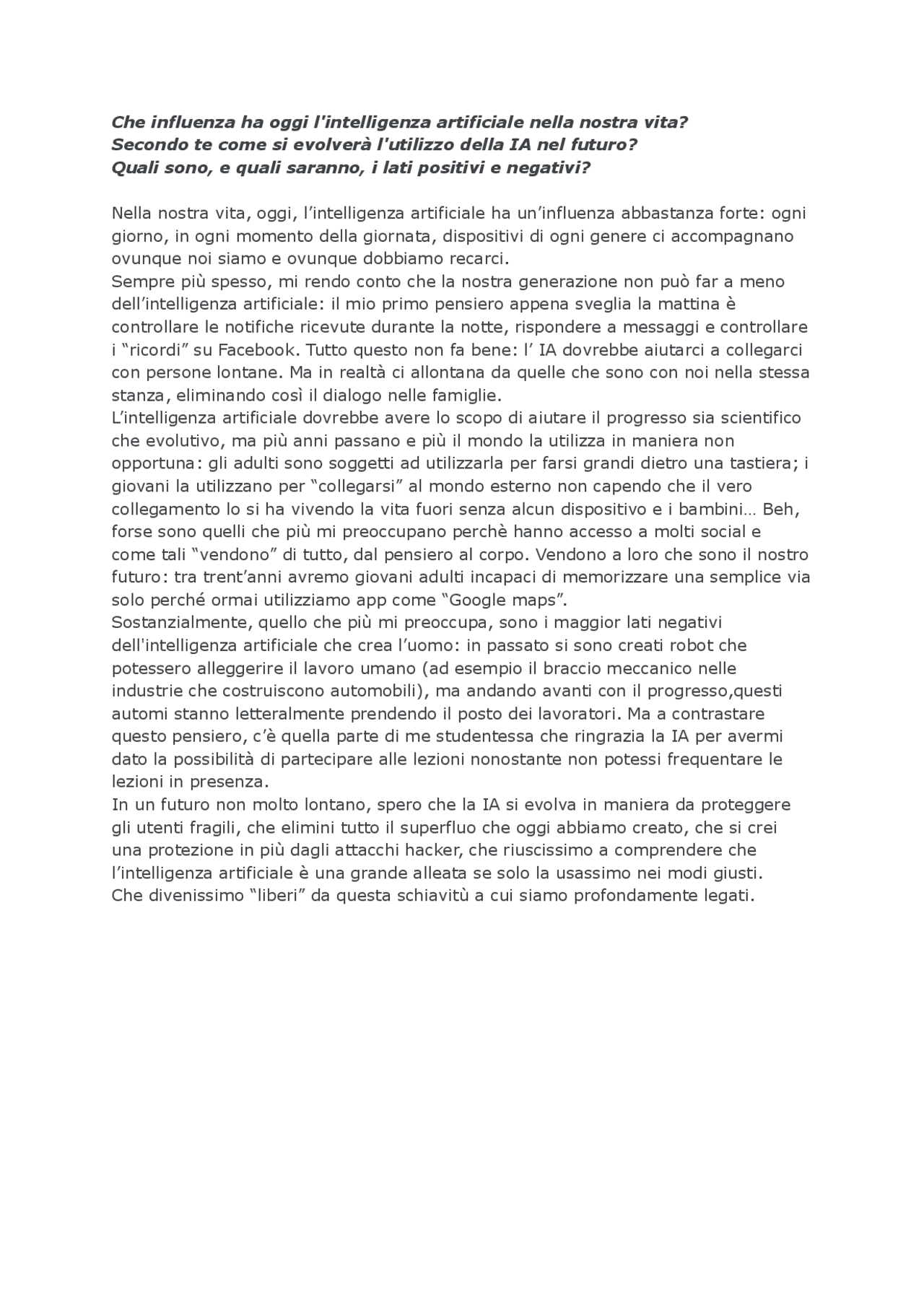 Intelligenza Artificiale Docsity
