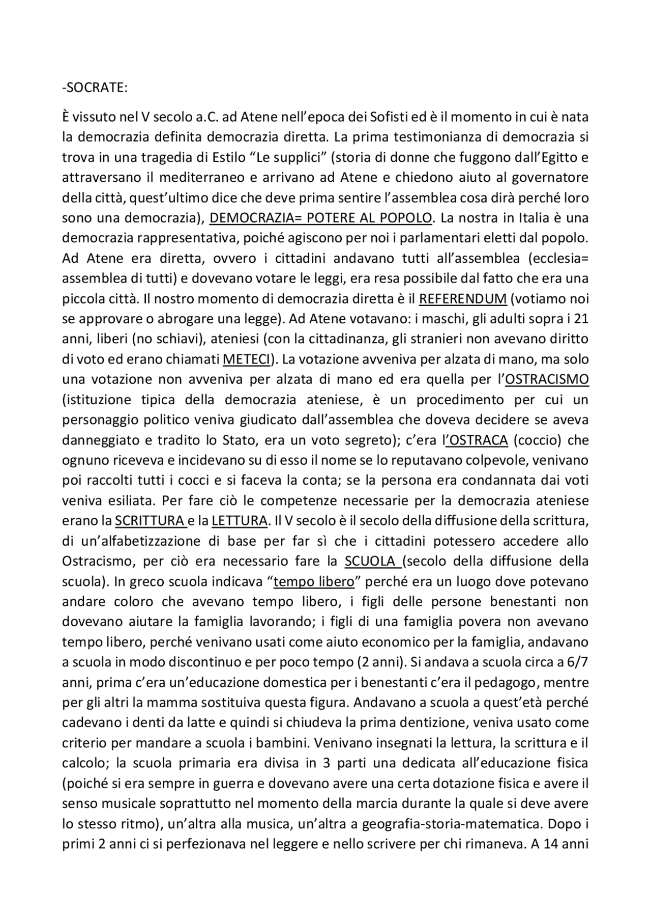 Appunti Socrate Vita Opere Pensiero Docsity