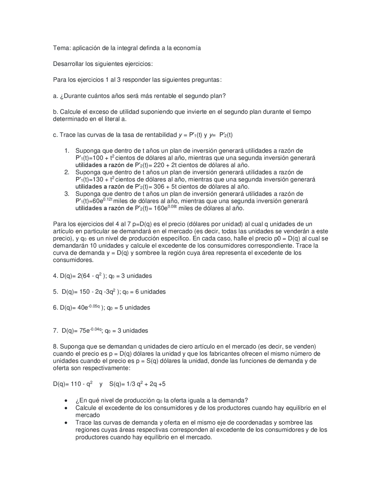 Ejercicios en clases micro - Docsity