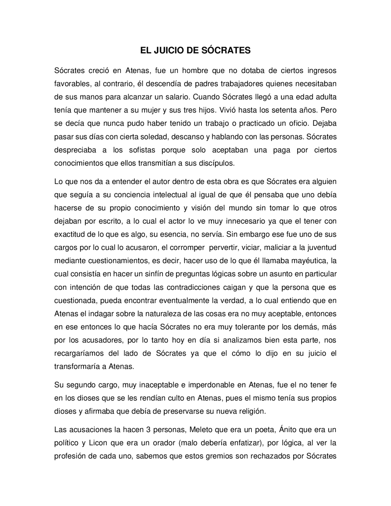 El Jucio de Sócrates - Docsity