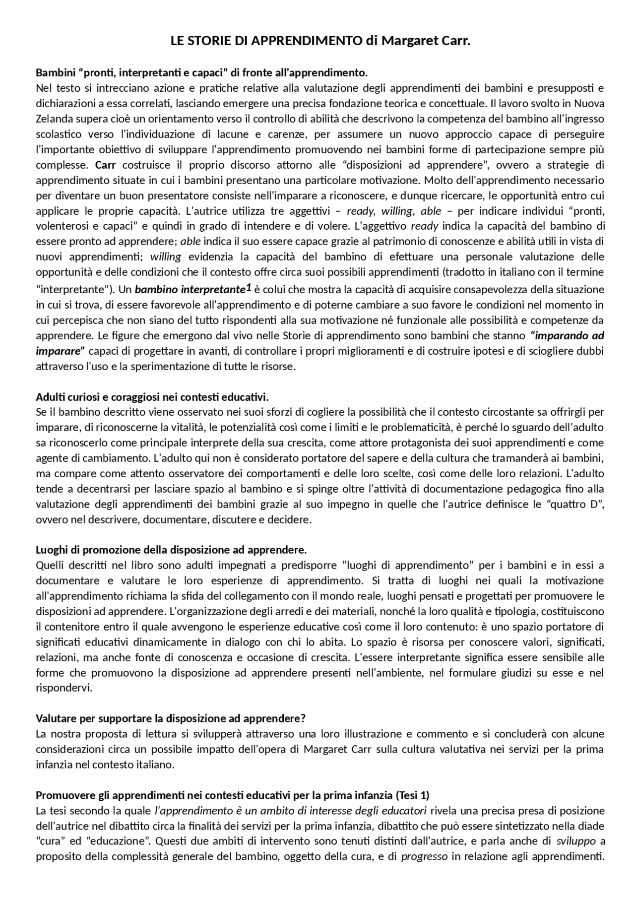 Storie Di Apprendimentodocumentare E Valutare Nei Servizi Per L