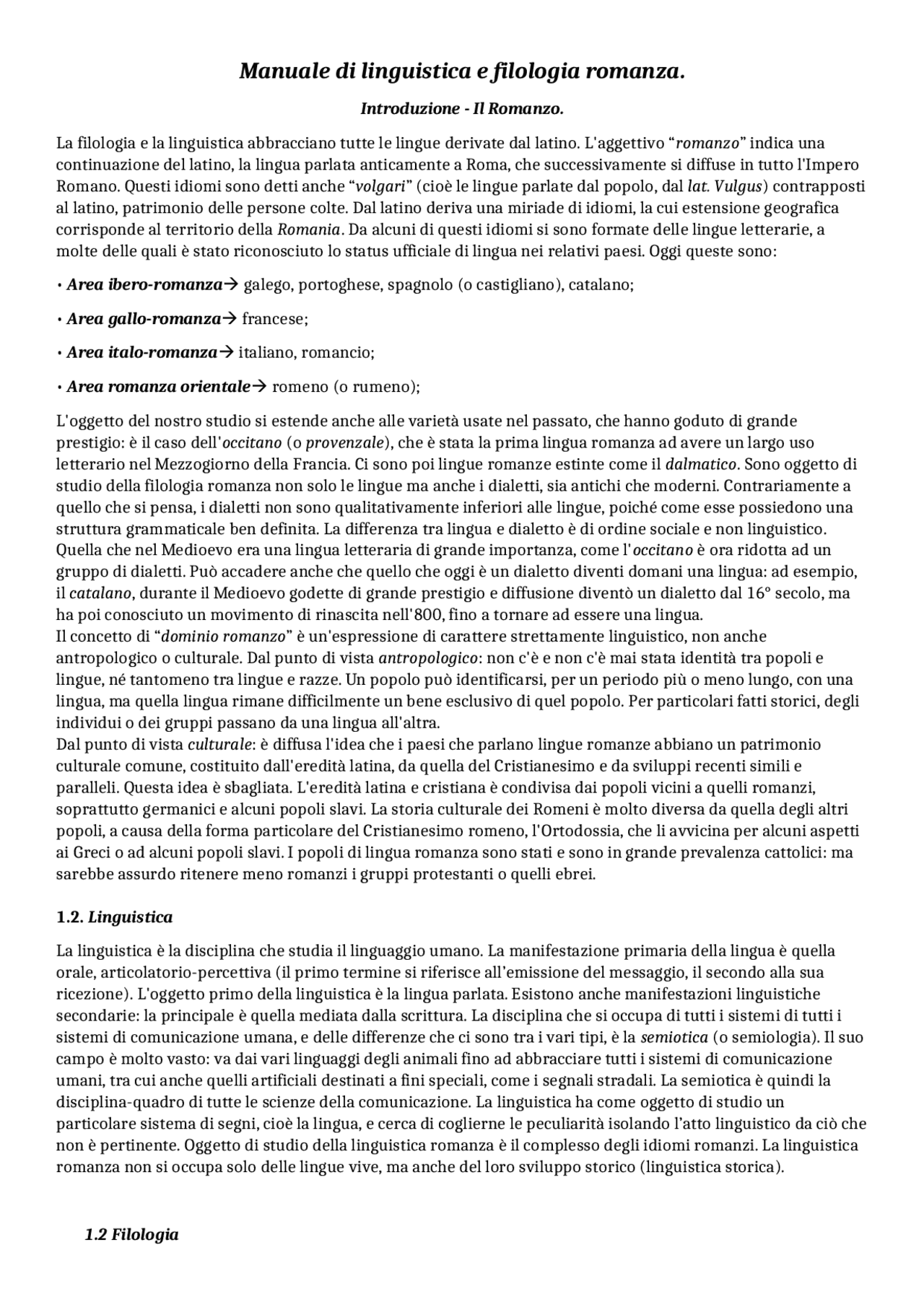 Manuale Di Linguistica E Filologia Romanza Schemi E Mappe Concettuali