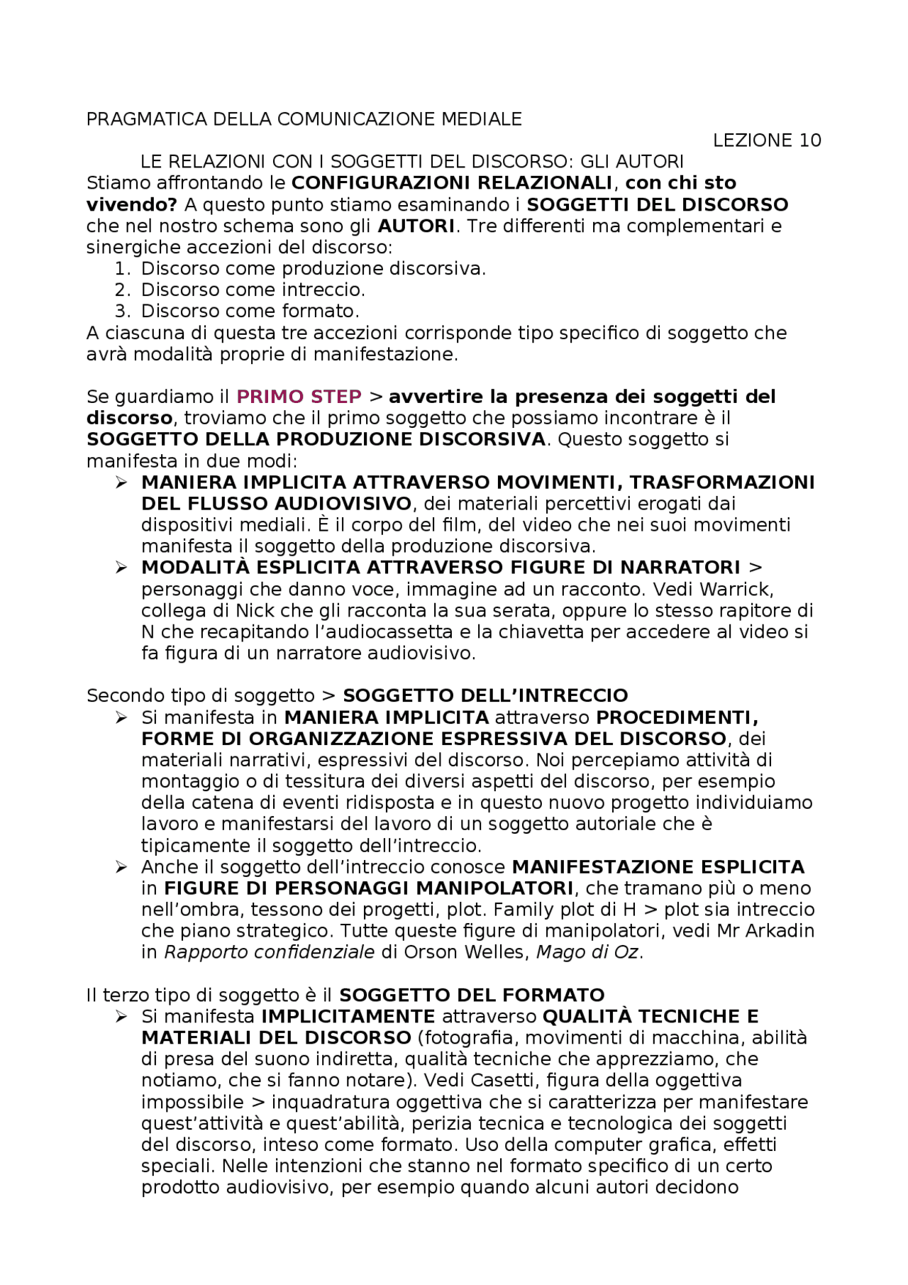 Pragmatica Della Comunicazione Mediale L10 Docsity