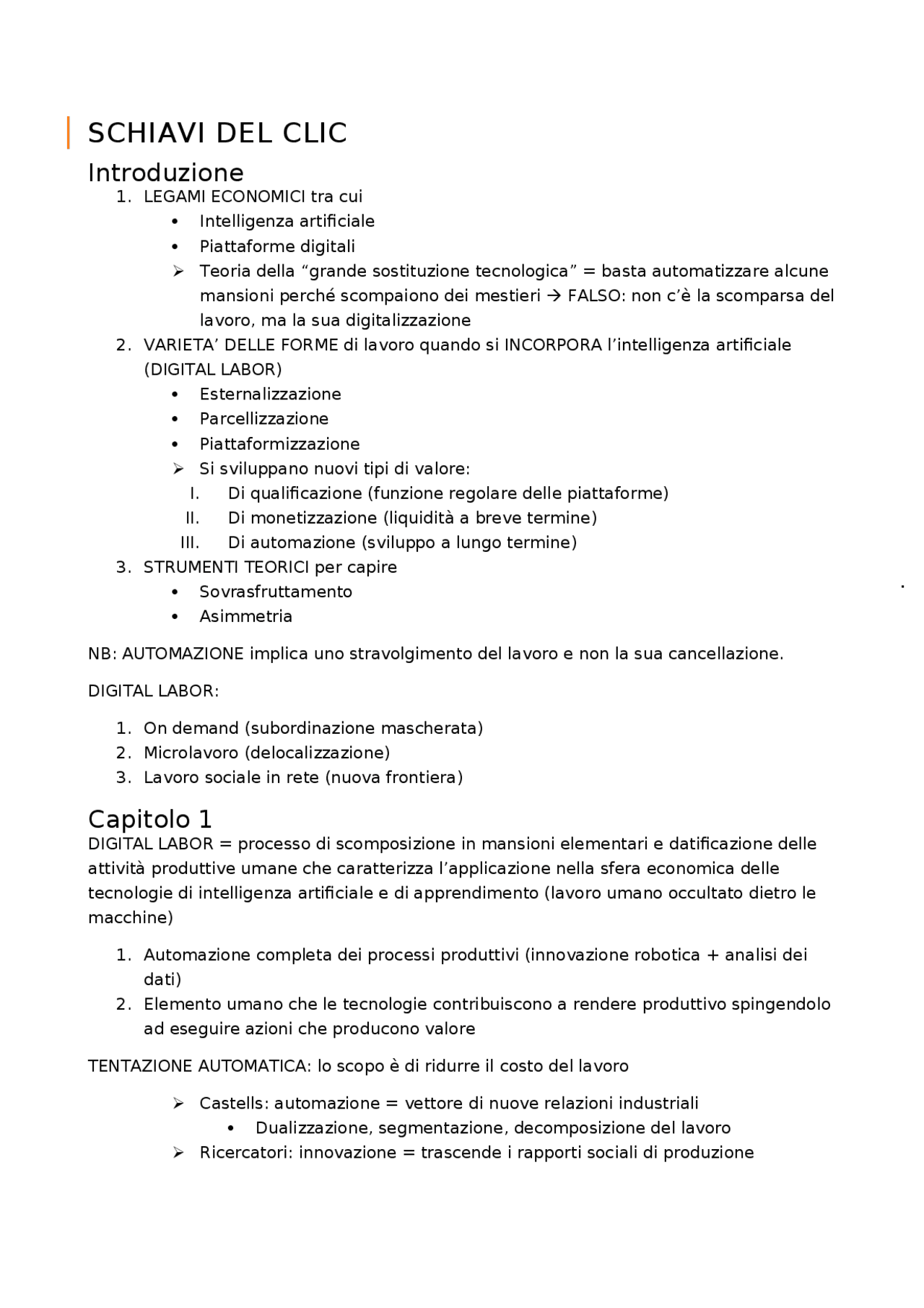 Schiavi Del Clic Schema Sintetico Docsity