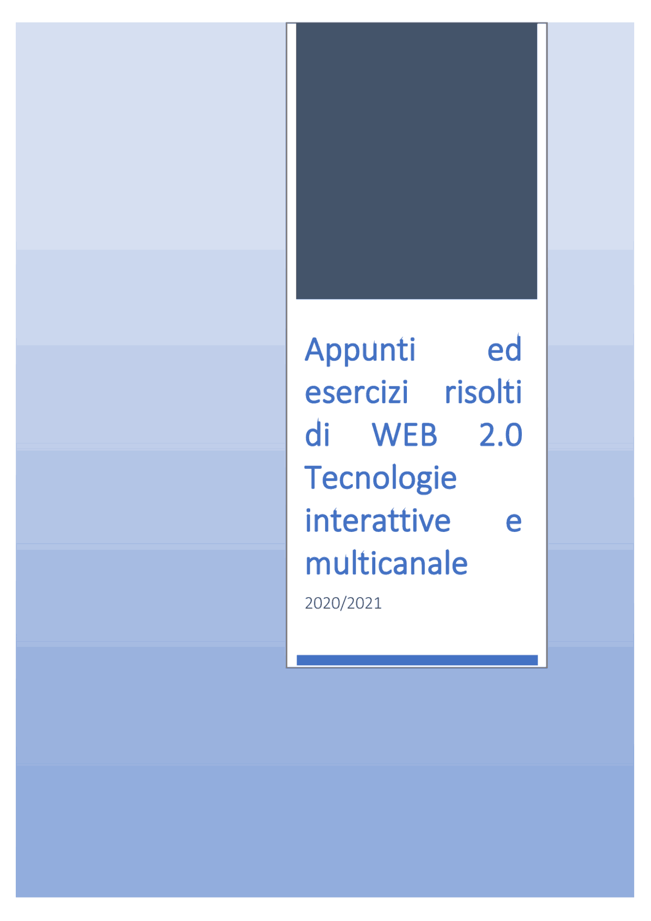 Appunti Ed Esercizi Svolti E Corretti Dellesame Web 20 Docsity