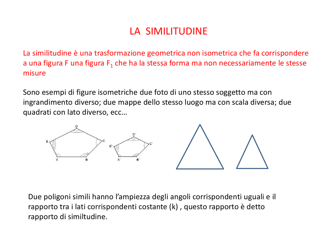 Parla della similitudine e delle sue proprietà - Docsity