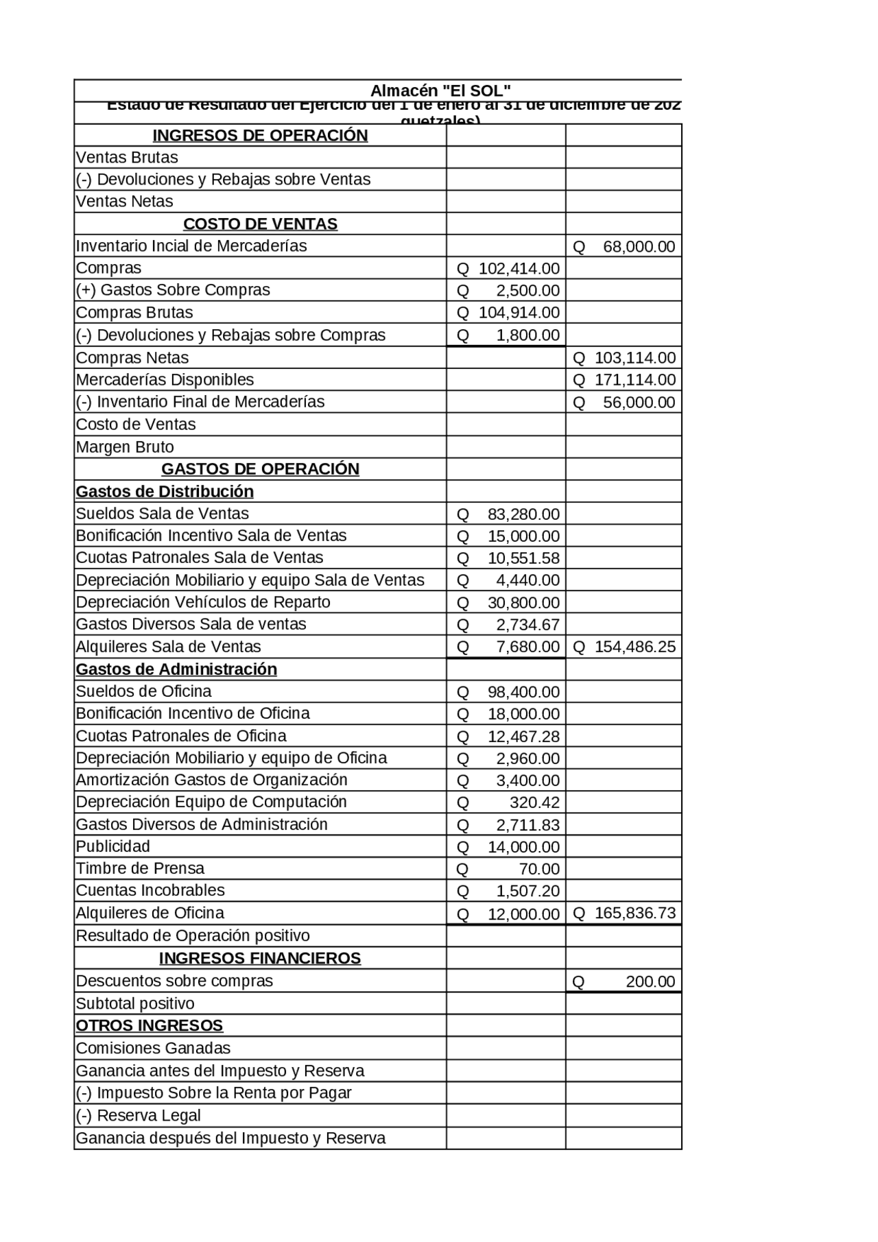Ejercicios Contables - Docsity