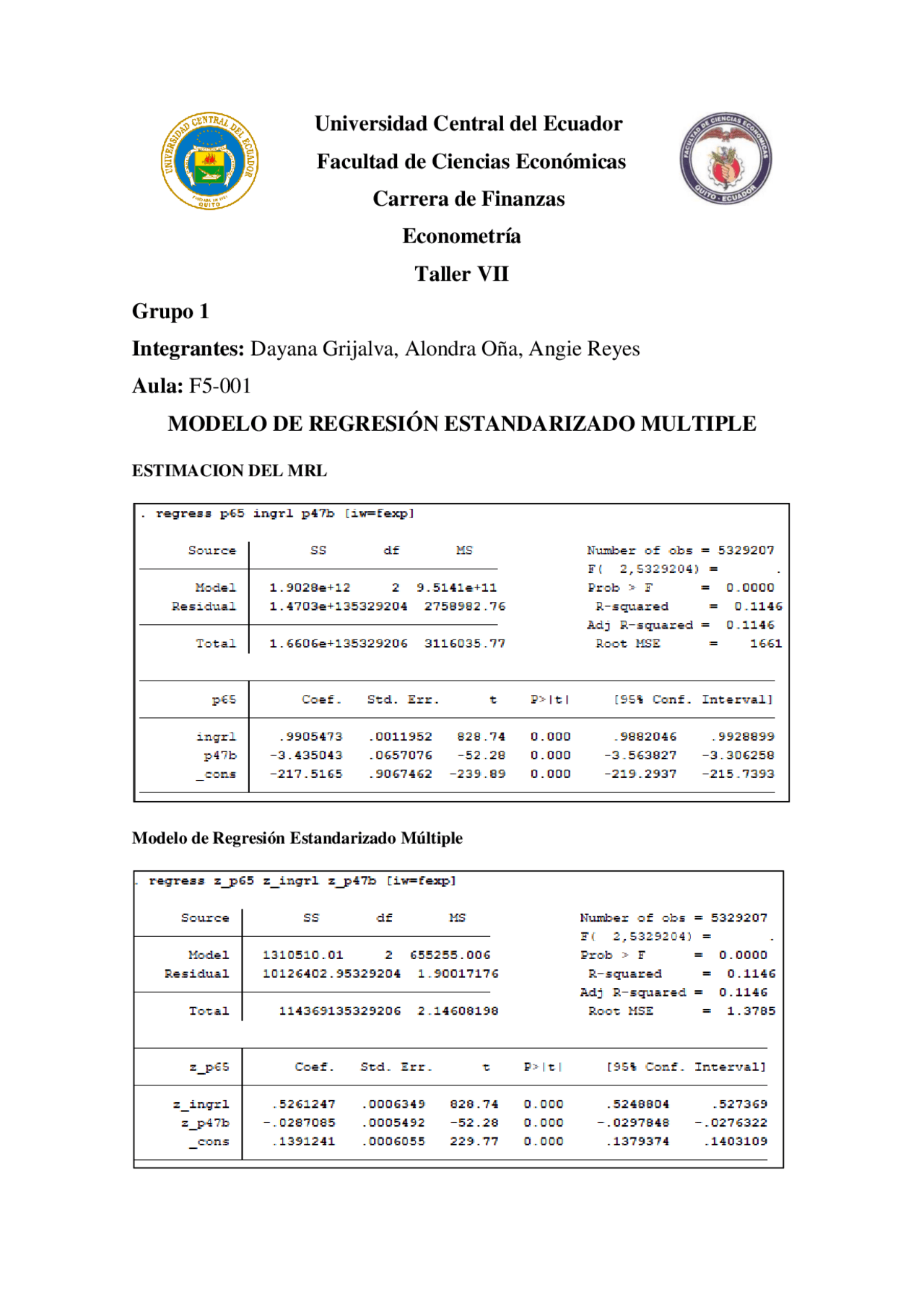 Ejercicio practico de econometria - Docsity