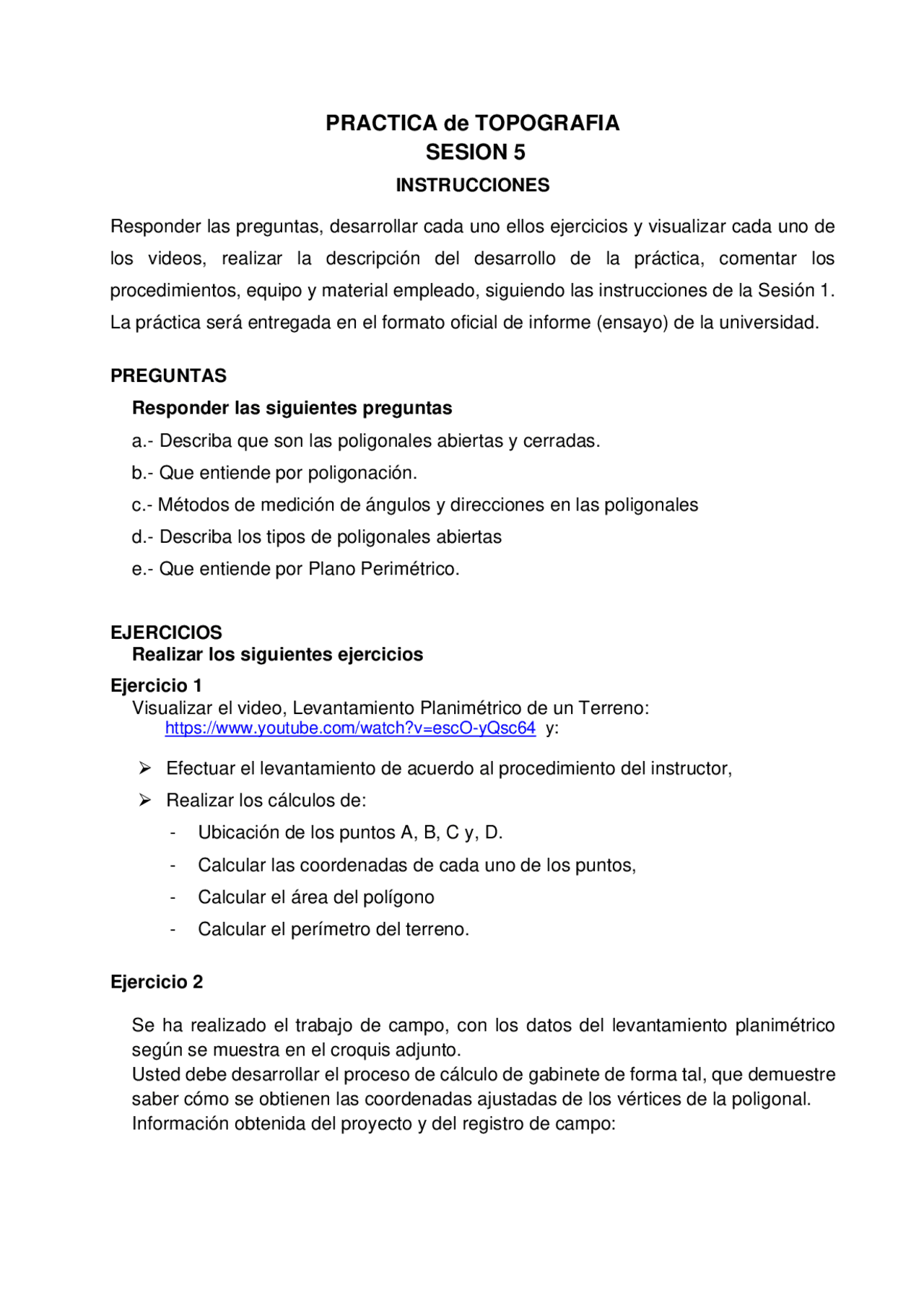 PRACTICA DE TOPOGRAFIA - Docsity