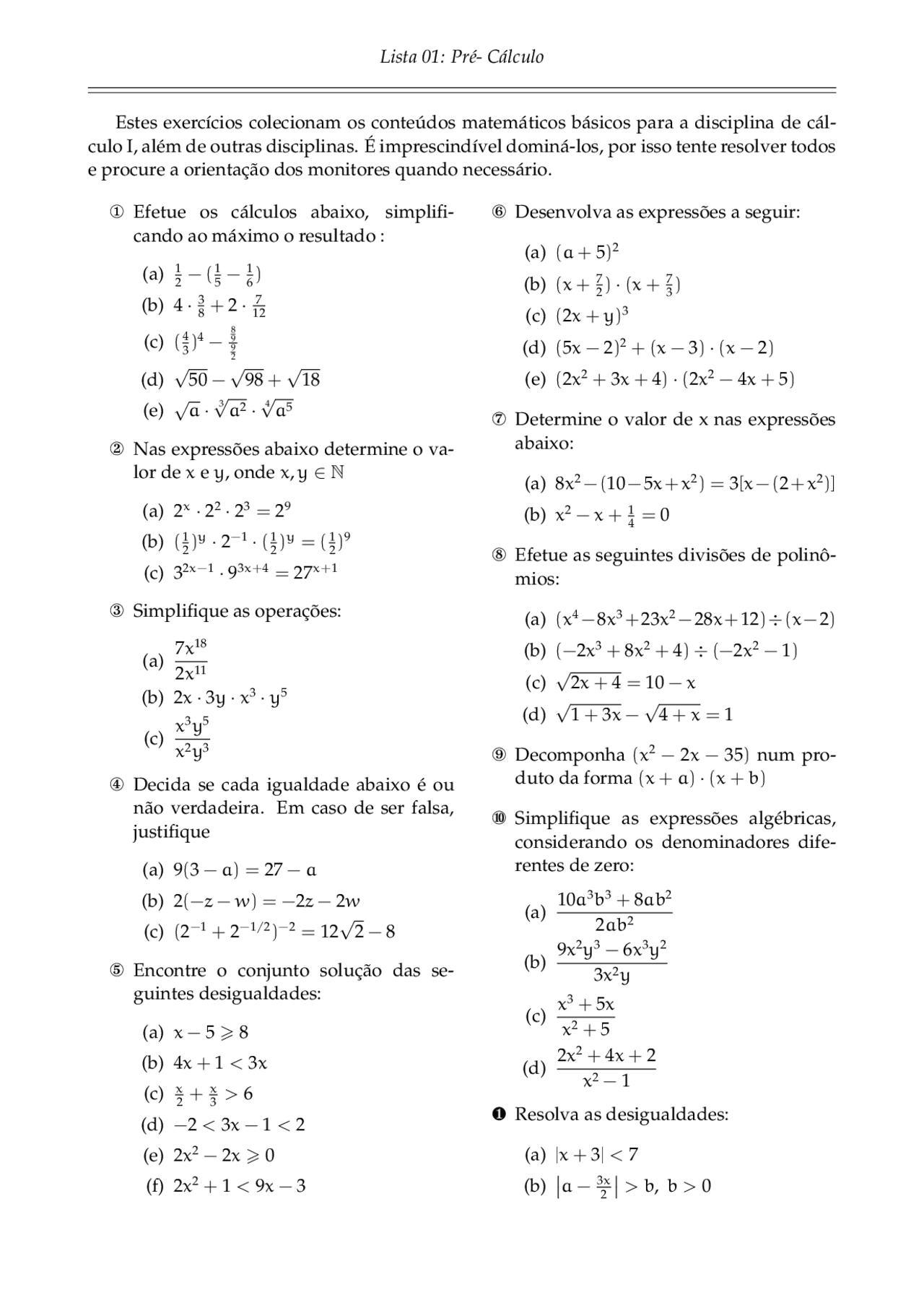 Exercicios resolvido matemtica basica - Docsity