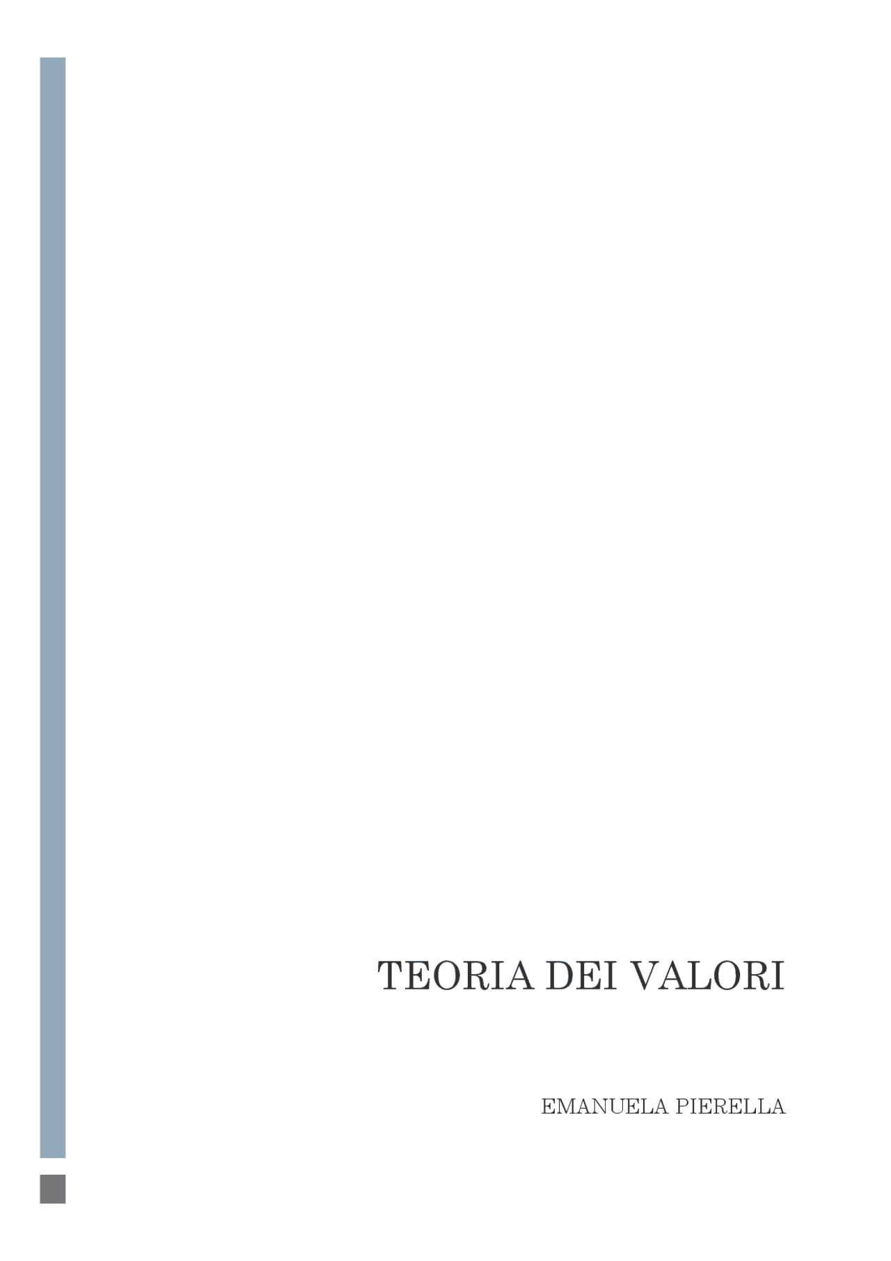 Appunti delle lezioni di teoria dei valori - Docsity