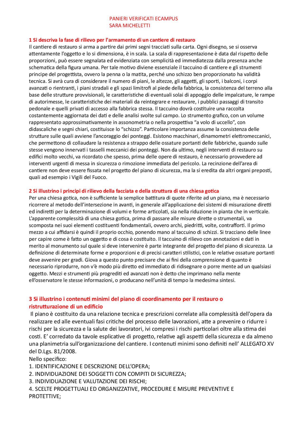 Paniere Principi Di Restauro Architettonico Ingegneria Civile E