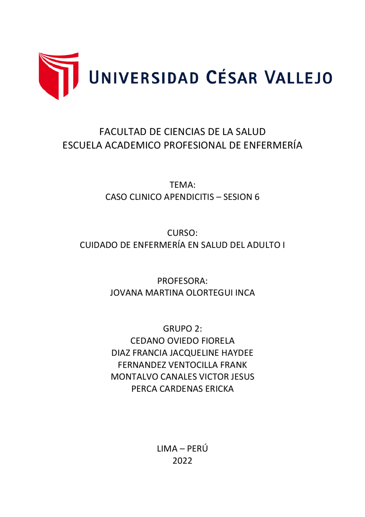 Apendicitis En Un Paciente Mayor Docsity