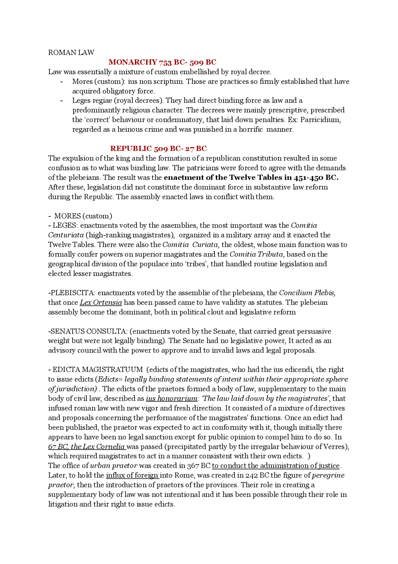 Principles of Roman Law | Appunti di Diritto Romano | Docsity