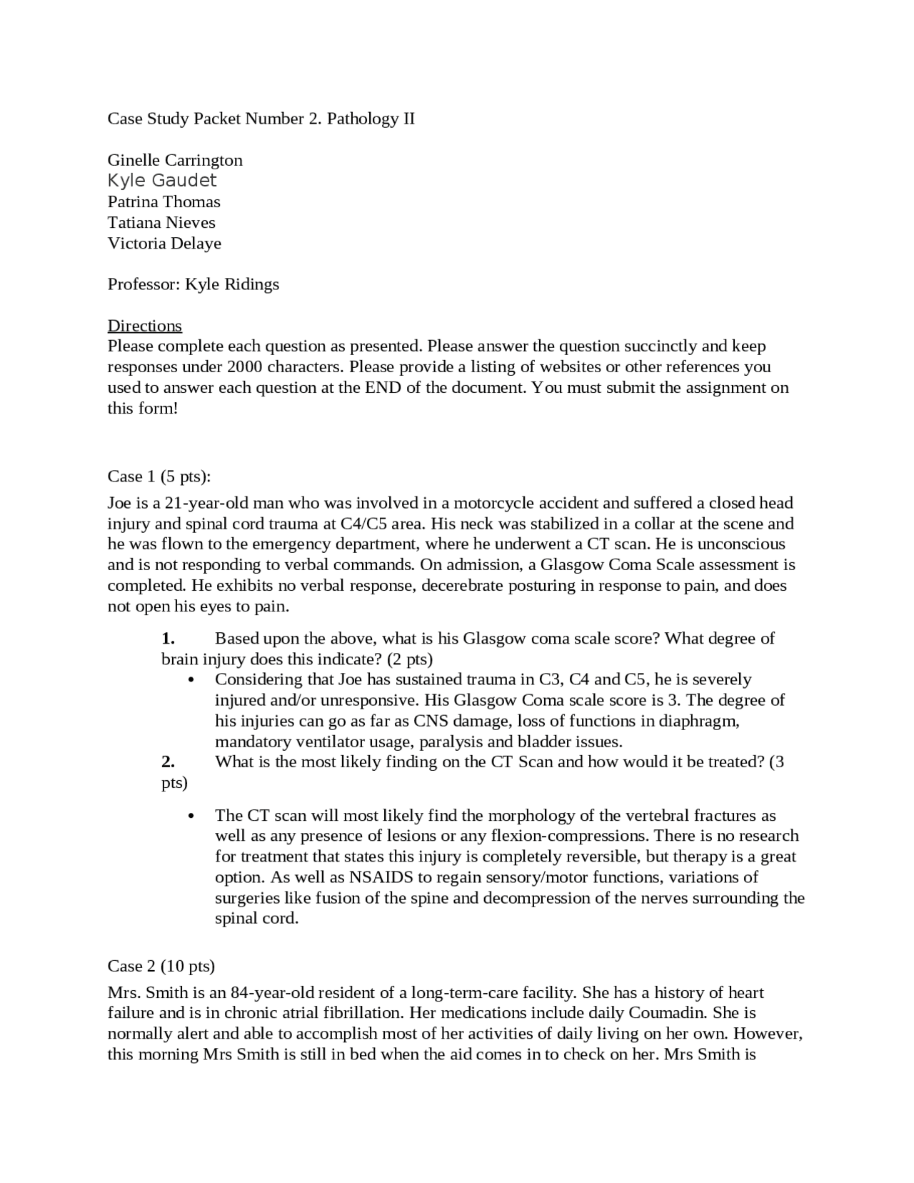 Case studies!!! from chapters - Docsity