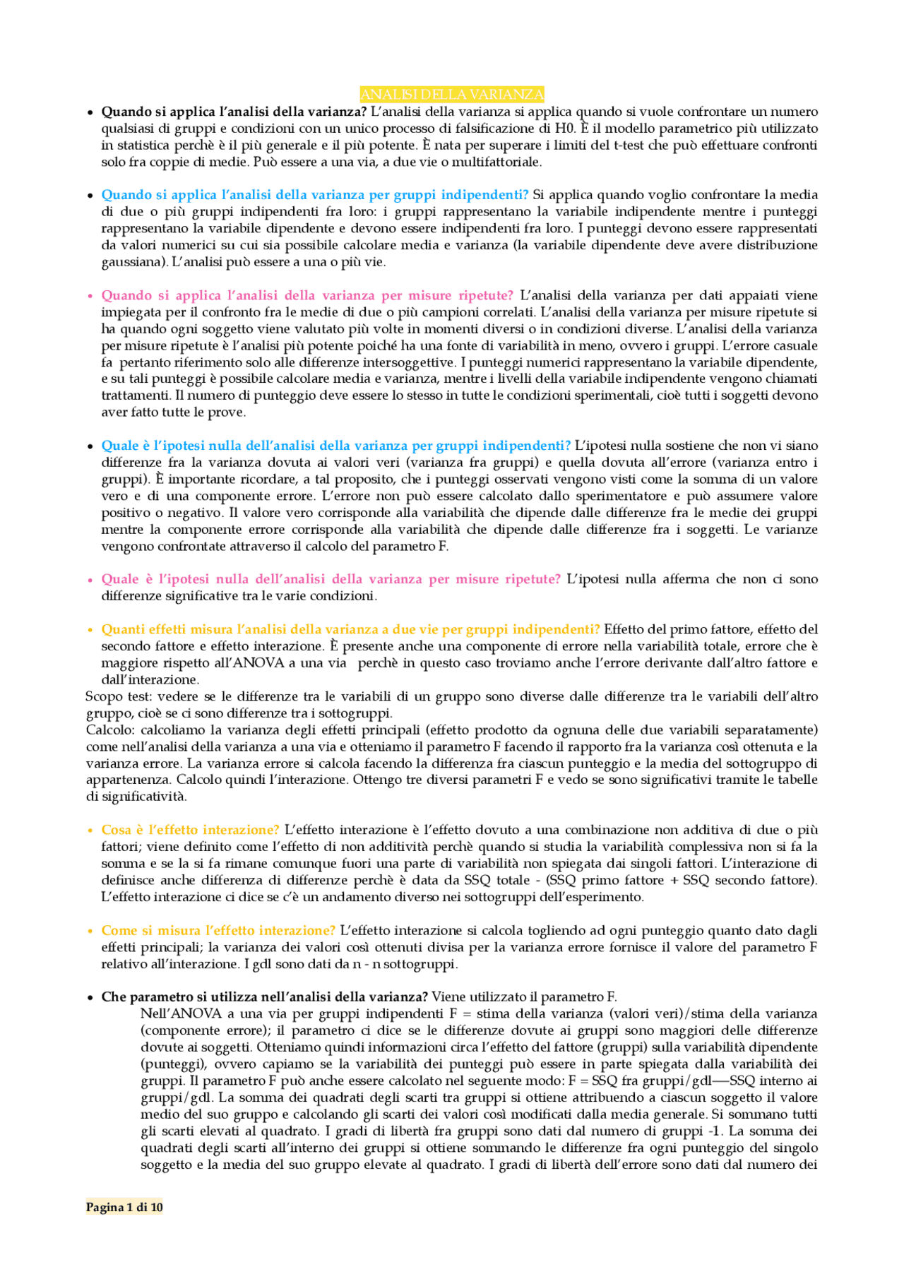 Domande Statistica Psicometrica Mariagrazia Benassi Docsity
