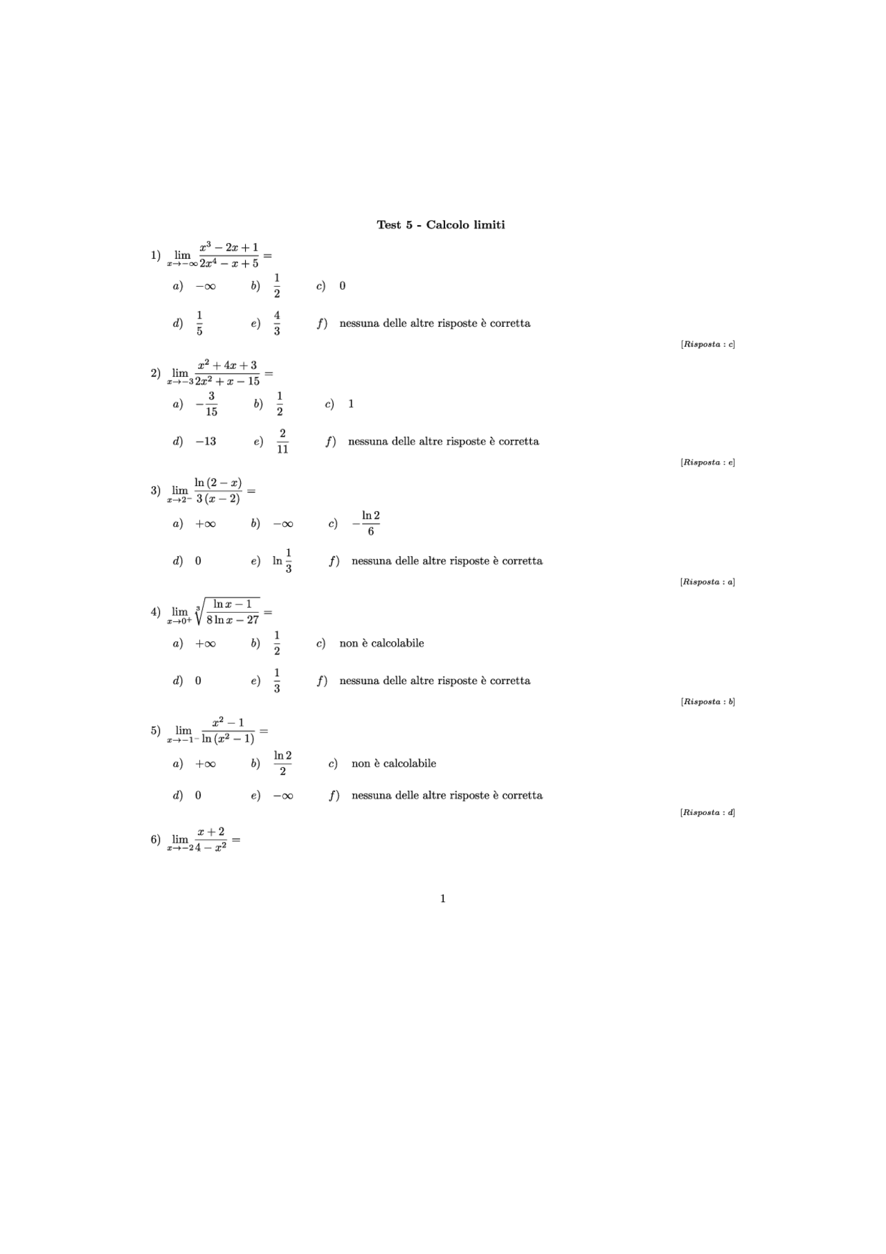 Esercizi Prove Desame Svolti Di Matematica Docsity