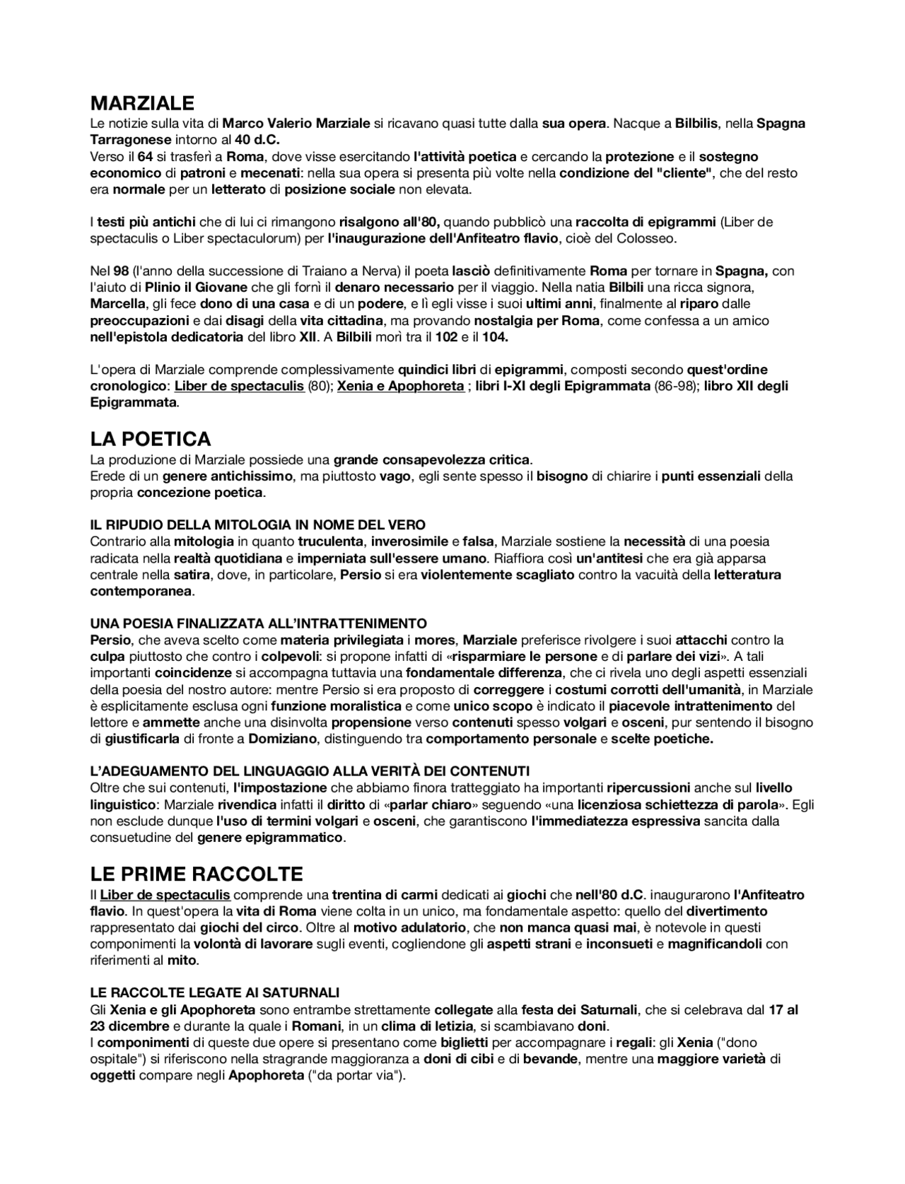 La poesia di Marziale: caratteristiche e opere principali | Appunti di Latino | Docsity