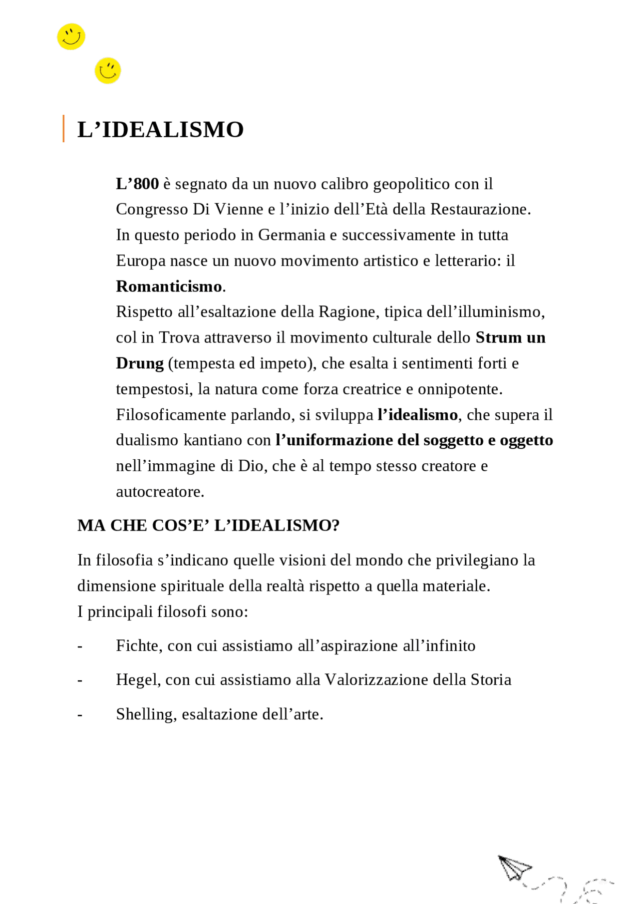 Idealismo E Fichte Appunti Di Filosofia Docsity