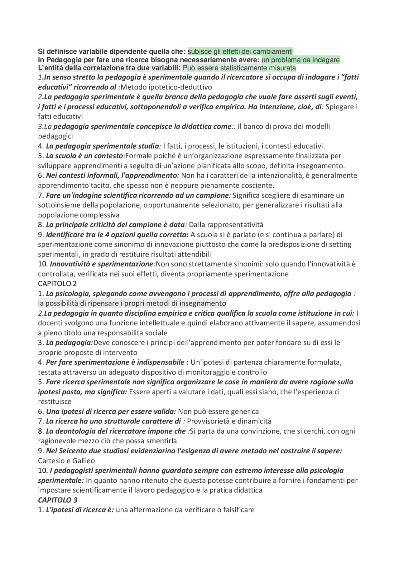 Test Autovalutazione Docsity