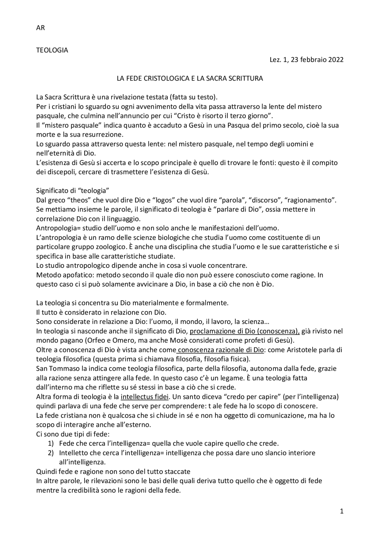 Appunti Di Teologia Prof Invernizzi Docsity