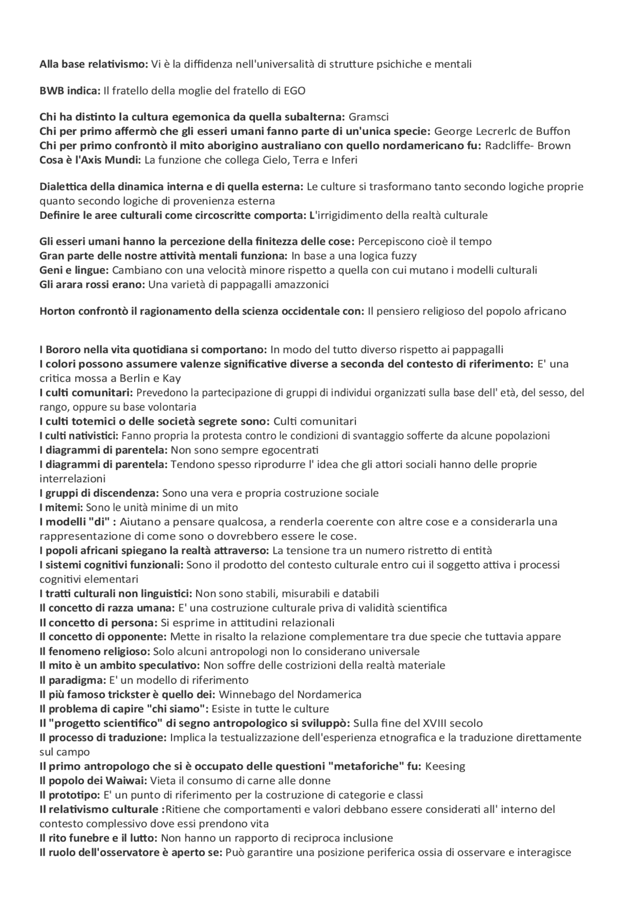 Prove Desame E Test Antropologia Culturale 24 Cfu Prove Desame Di