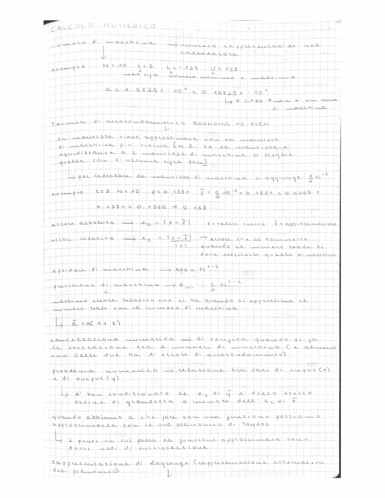 Calcolo Numericoteoria Matlabcomandi Docsity
