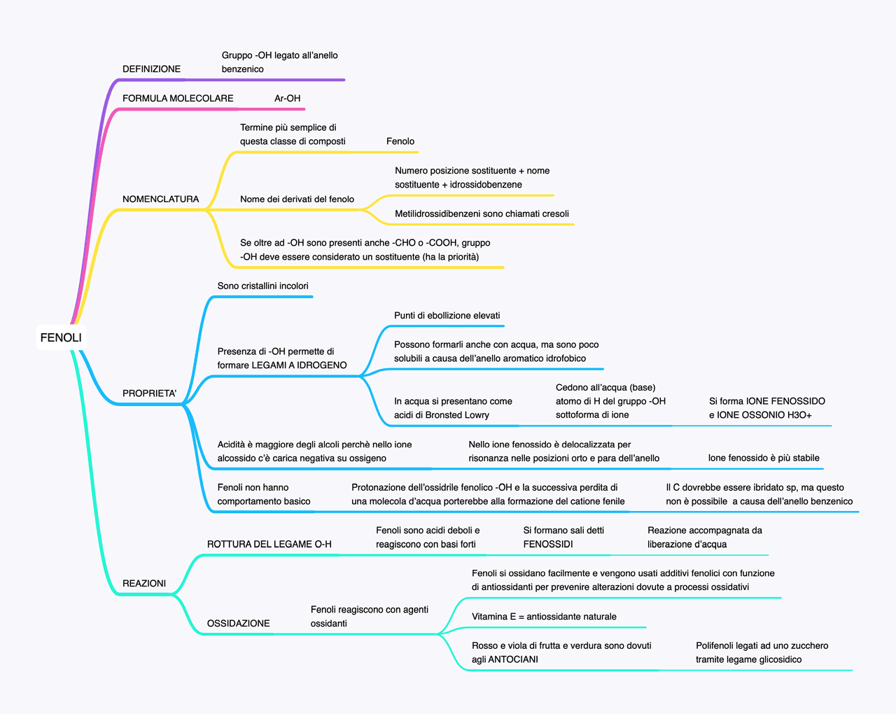 I Fenoli Mappa Concettuale Docsity