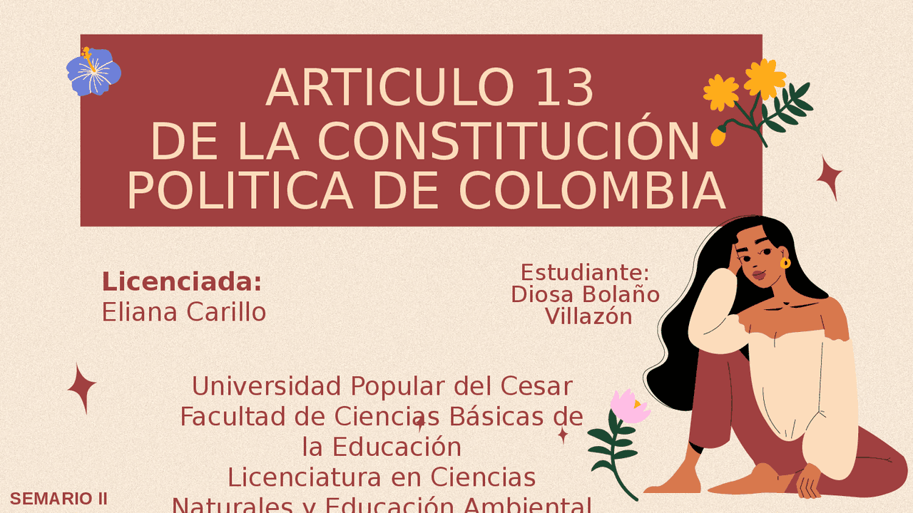 ARTICULO 13 DE LA CONSTITUCIÓN POLITICA DE COLOMBIA - Docsity