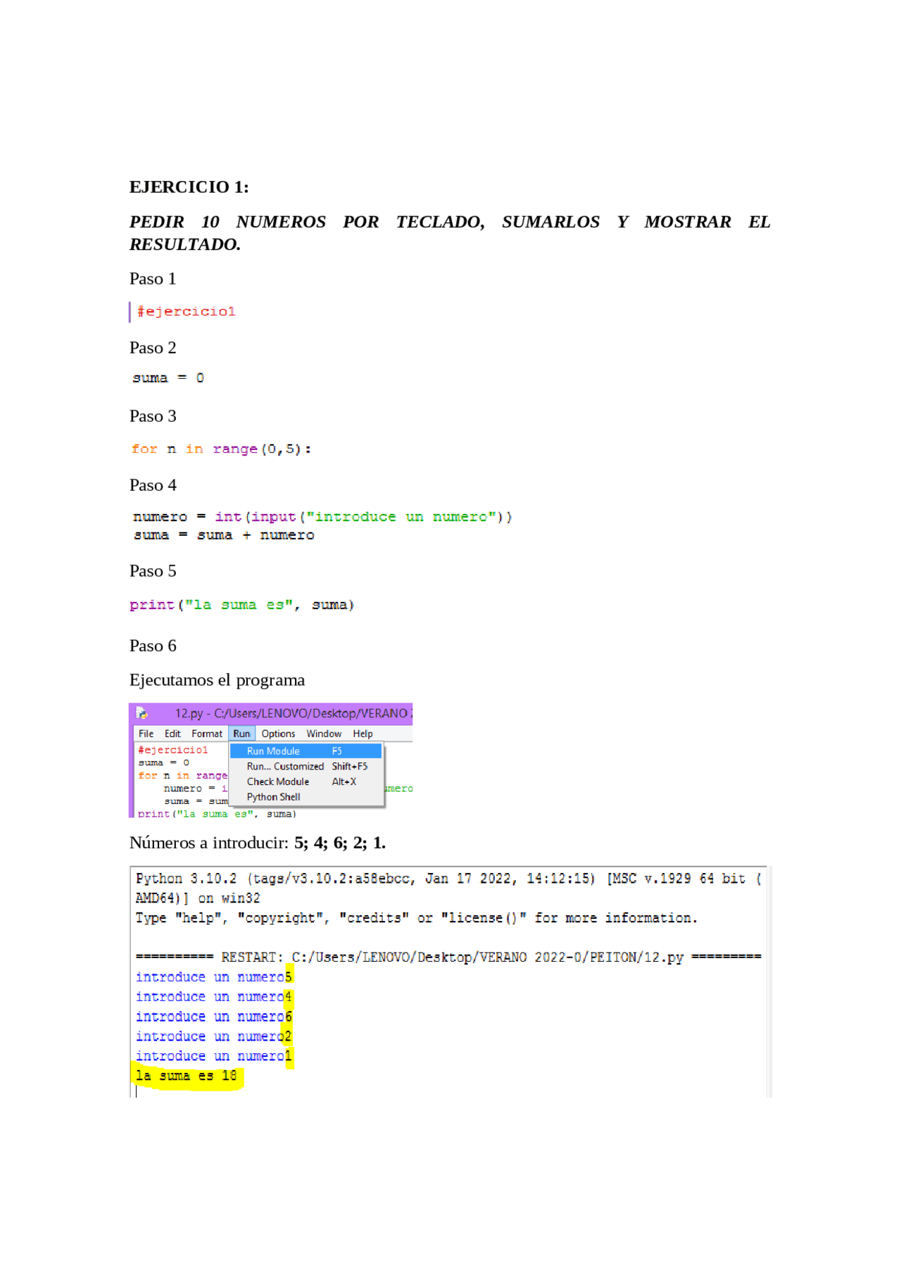 Programacion python para calcular los diagramas de flujo y todo lo demas - Docsity