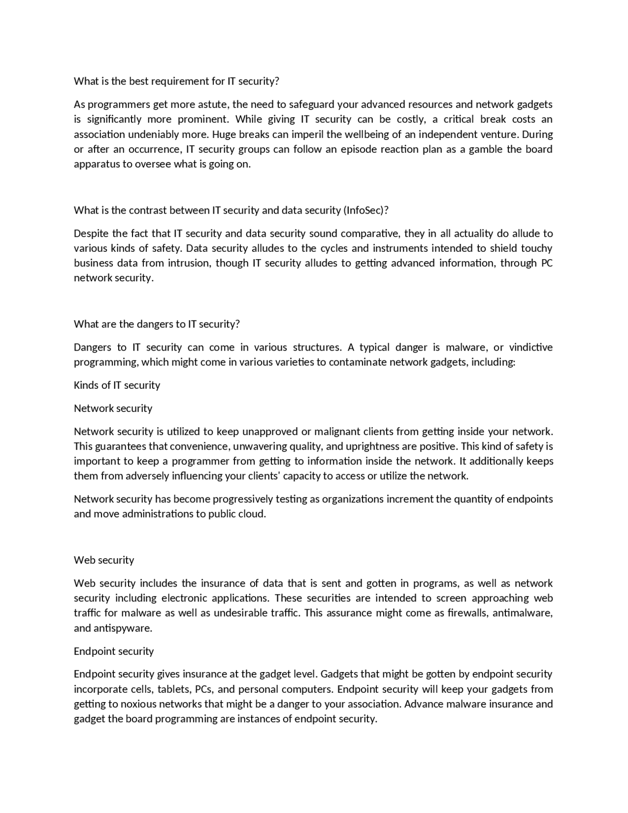 What Is The Best Requirement For It Security Docsity