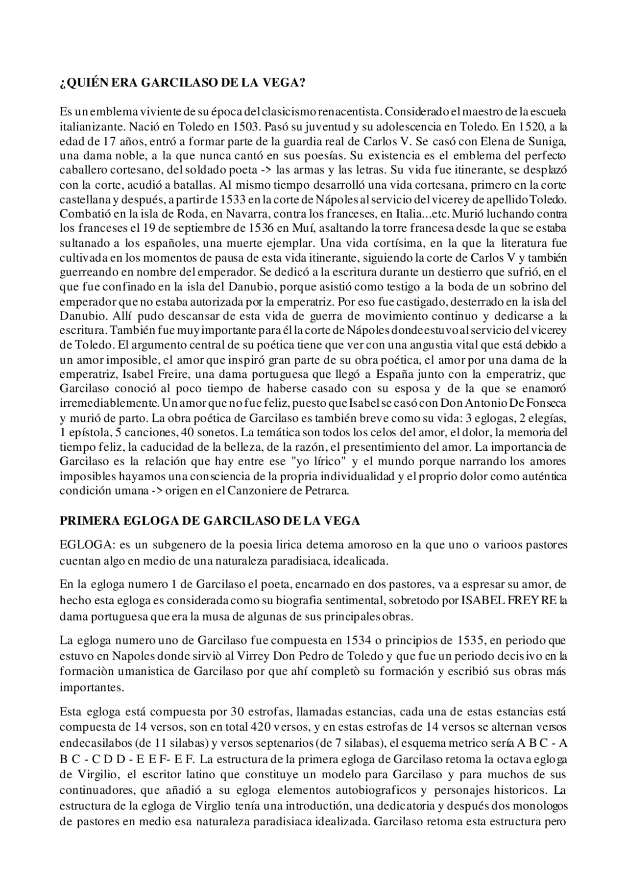 Garcilaso de la Vega - Docsity