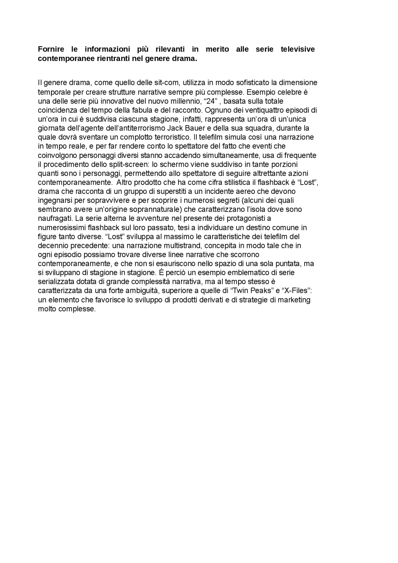 Serie Televisive Storia Della Televisione Docsity