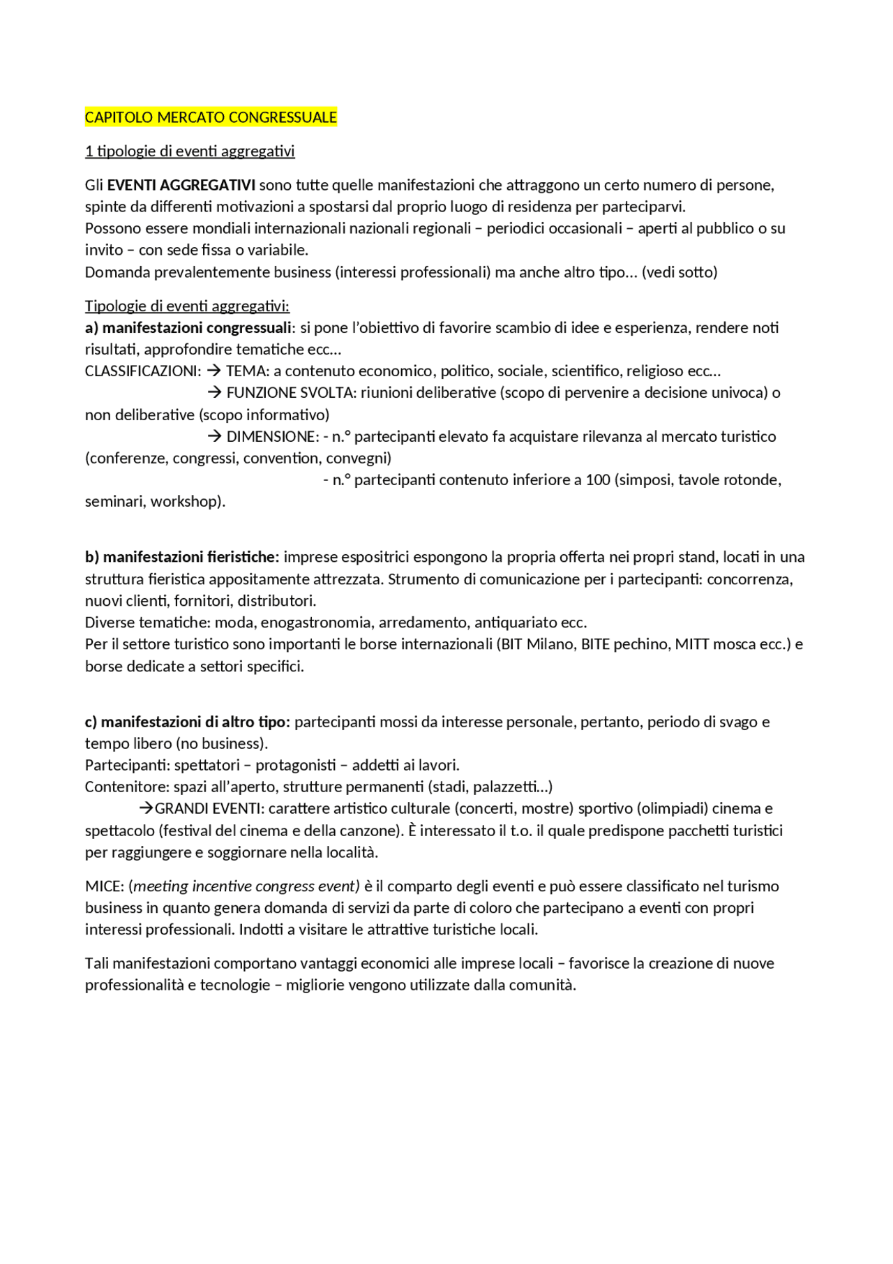 Riassunto Capitolo 12 Mercato Congressuale Mario Grasso Docsity