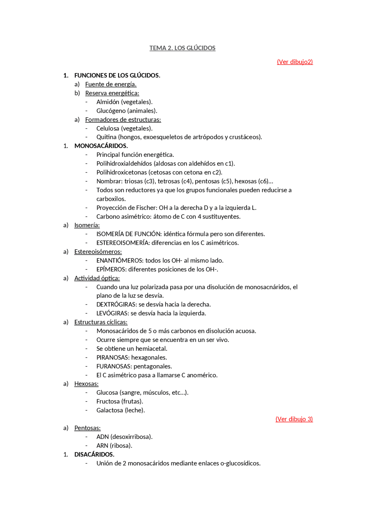 Tema 2 Los Glúcidos Docsity