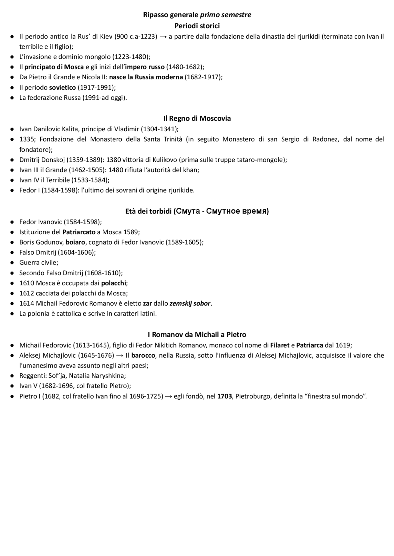 Appunti Completi Di Letteratura Russa Secondo Semestre Docsity