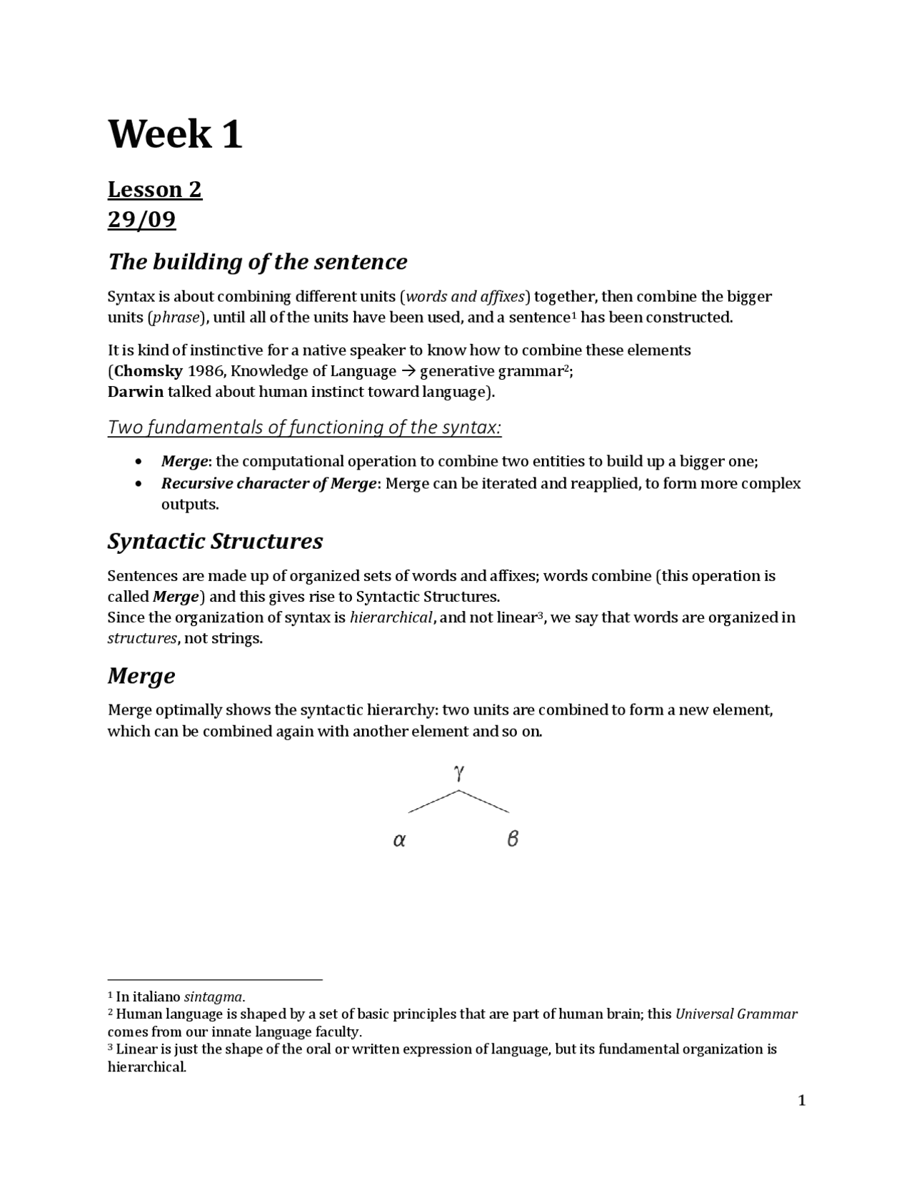 Syntactic Structures Appunti Di Morfologia E Sintassi Docsity