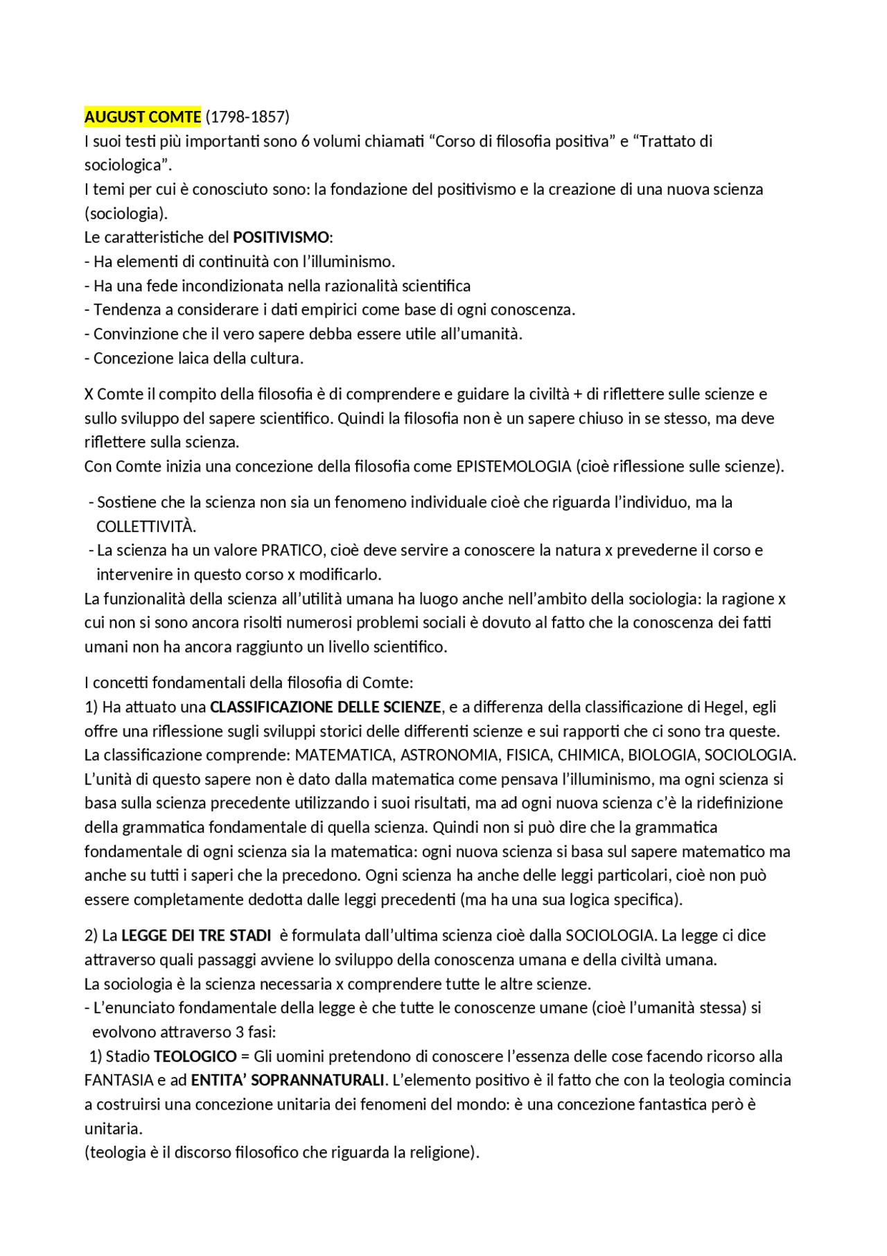 Appunti Lezioni Comte Docsity