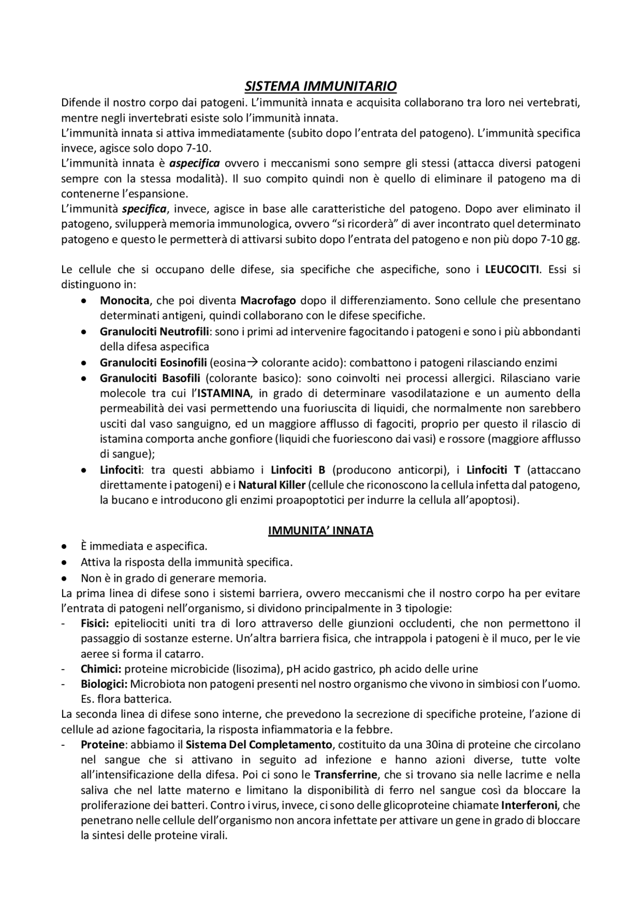 Sistemi Linfatico E Immunitario Appunti Di Anatomia Docsity