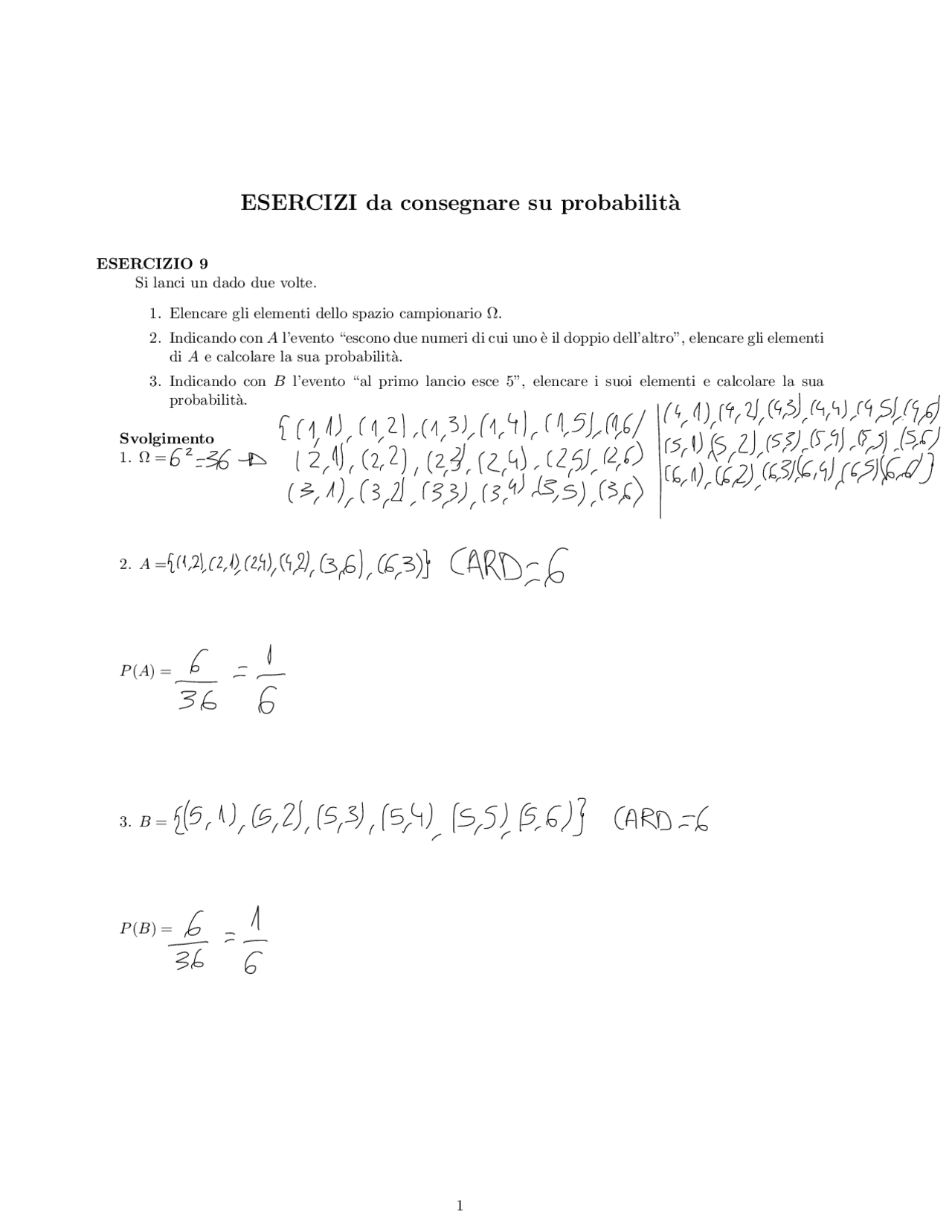 Esercizi Sete Matematiche Docsity
