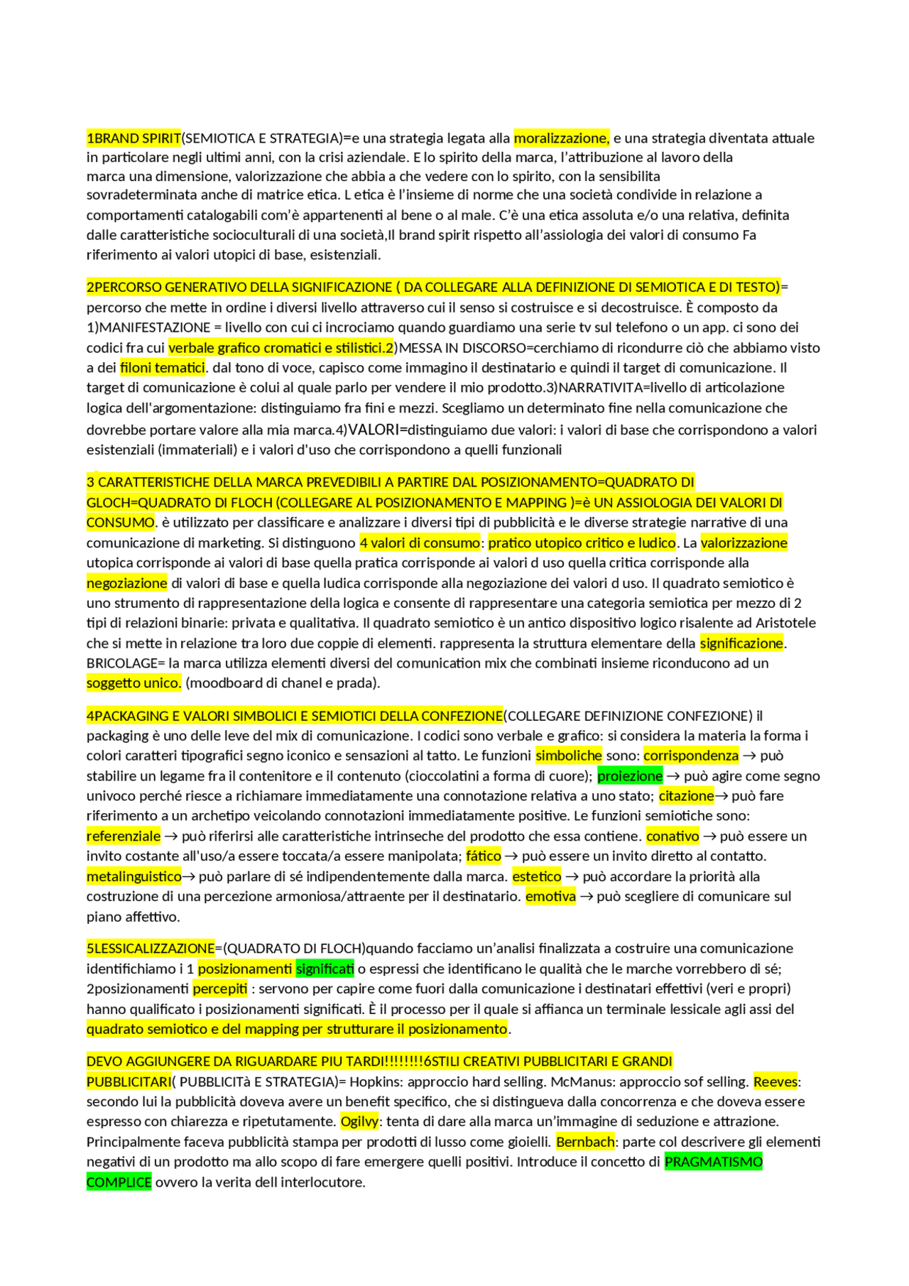 Appunti Pubblicità E Strategie Docsity