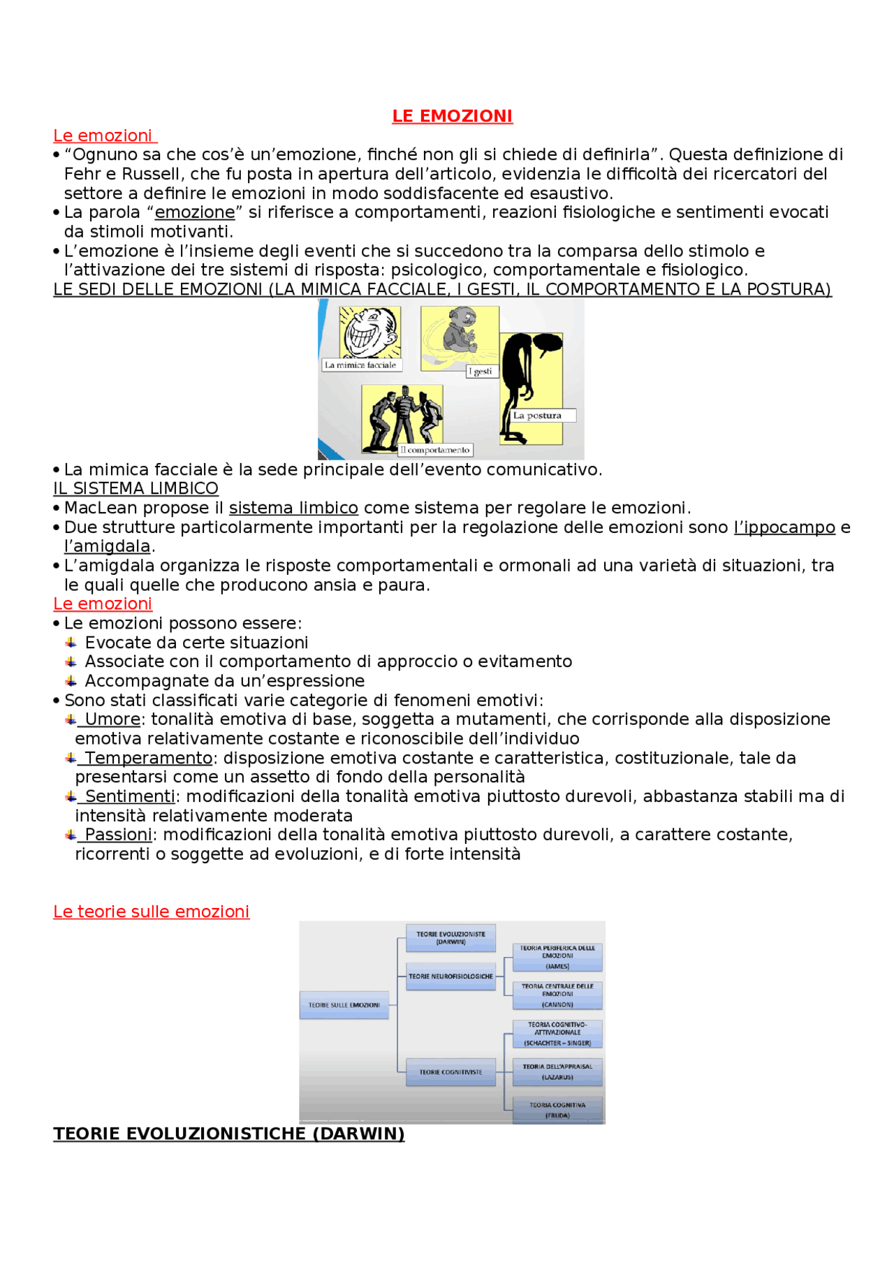 Le Emozioni Psicologia Docsity