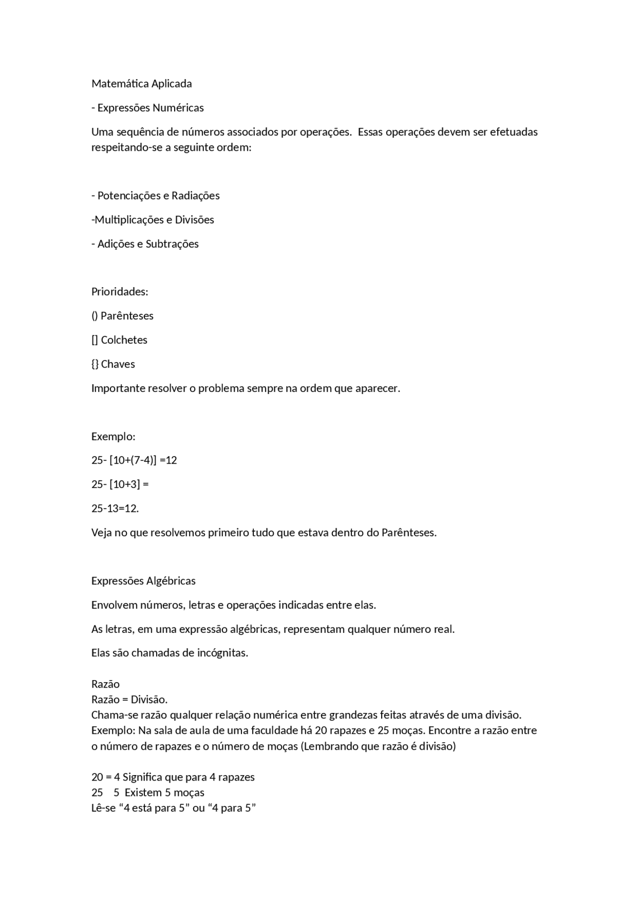 Matemática Aplicada - Docsity