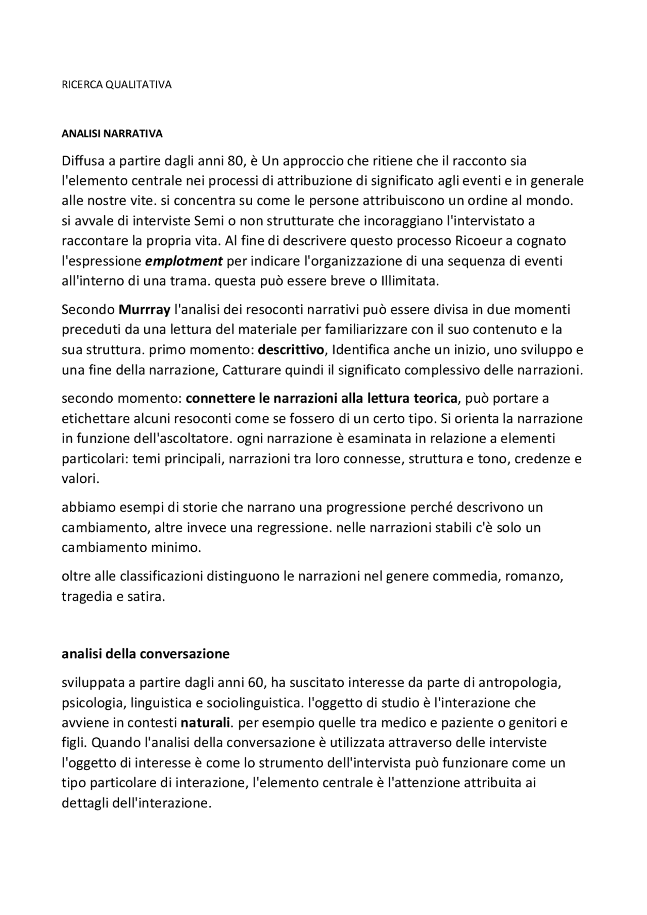 Riassunto Del Liro Interroare La Ricerca Qualitativa Docsity