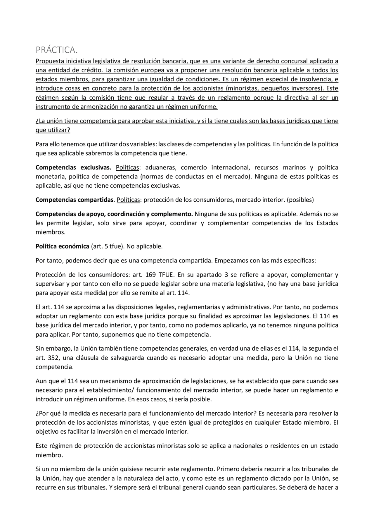 Práctica Derecho Comunitario Docsity