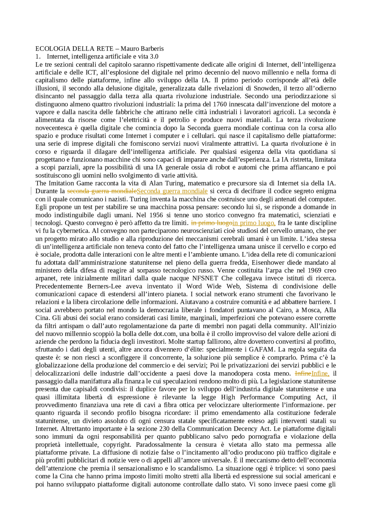Ecologia Della Rete Docsity