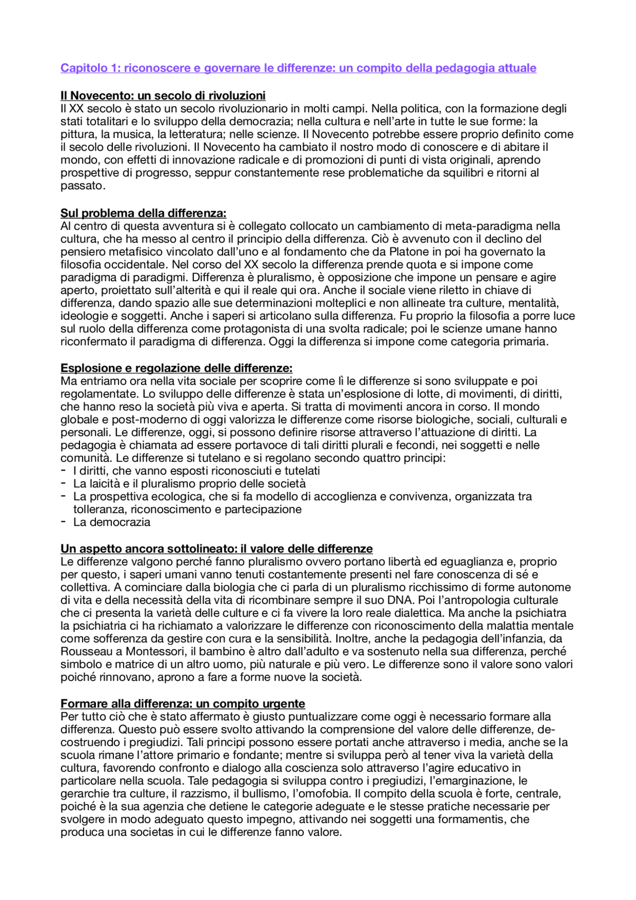 Riassunto Libro Il Valore Delle Differenze” Msanterini Docsity